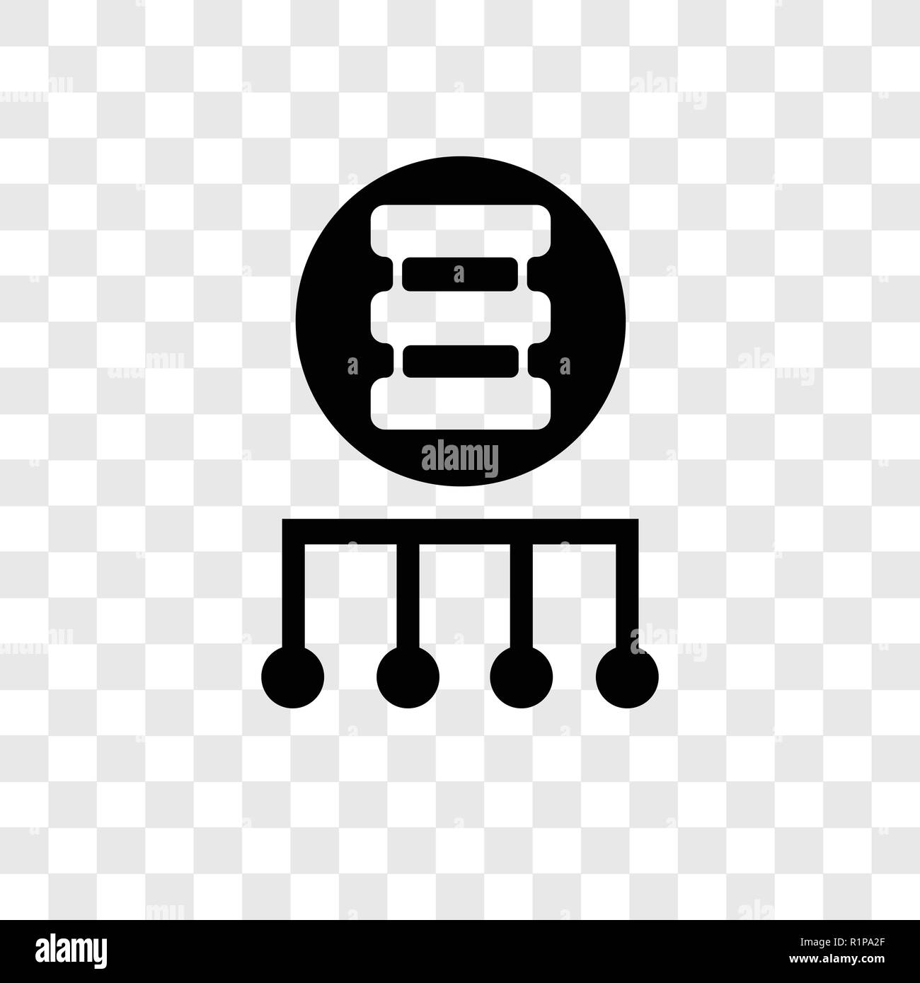 Server vector icon isolated on transparent background, Server ...