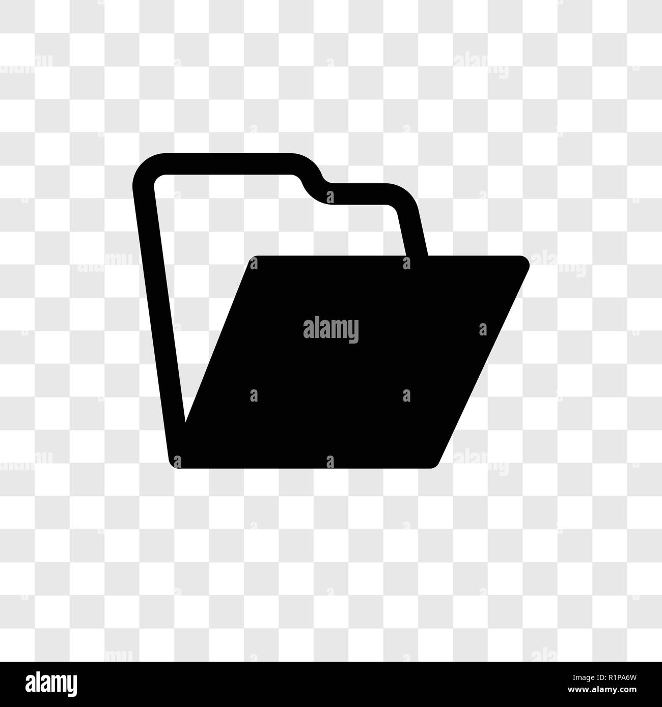 Folder vector icon isolated on transparent background, Folder ...