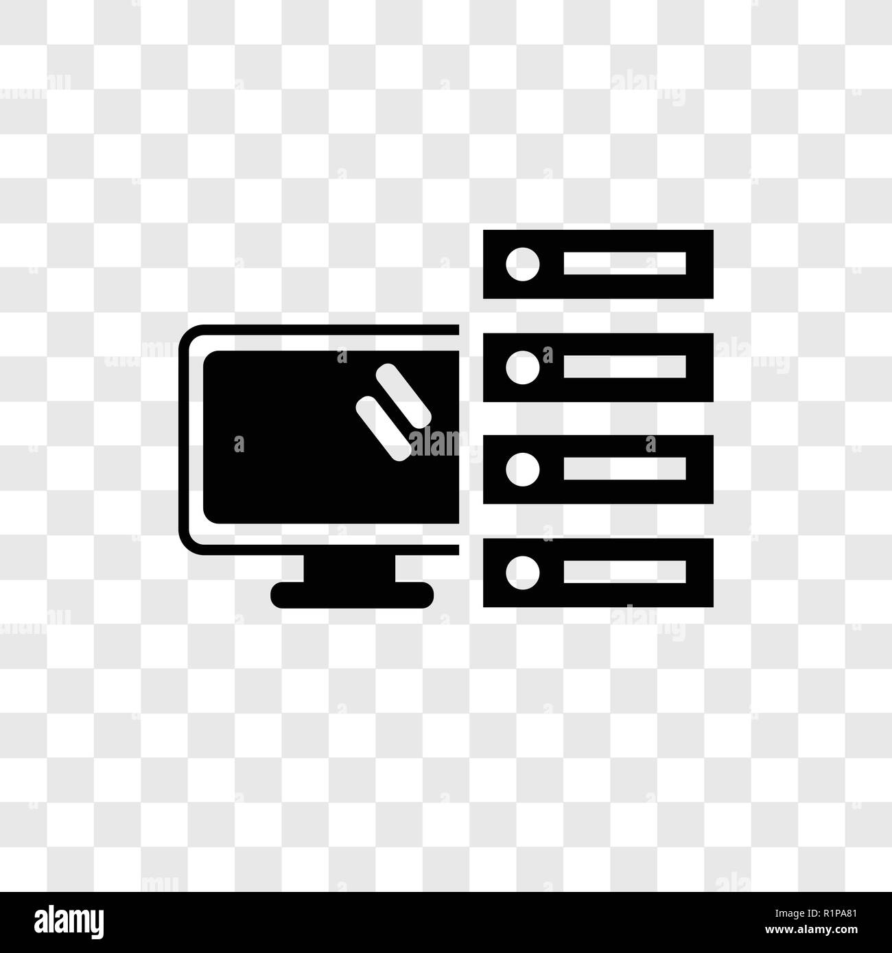 Computer vector icon isolated on transparent background, Computer ...