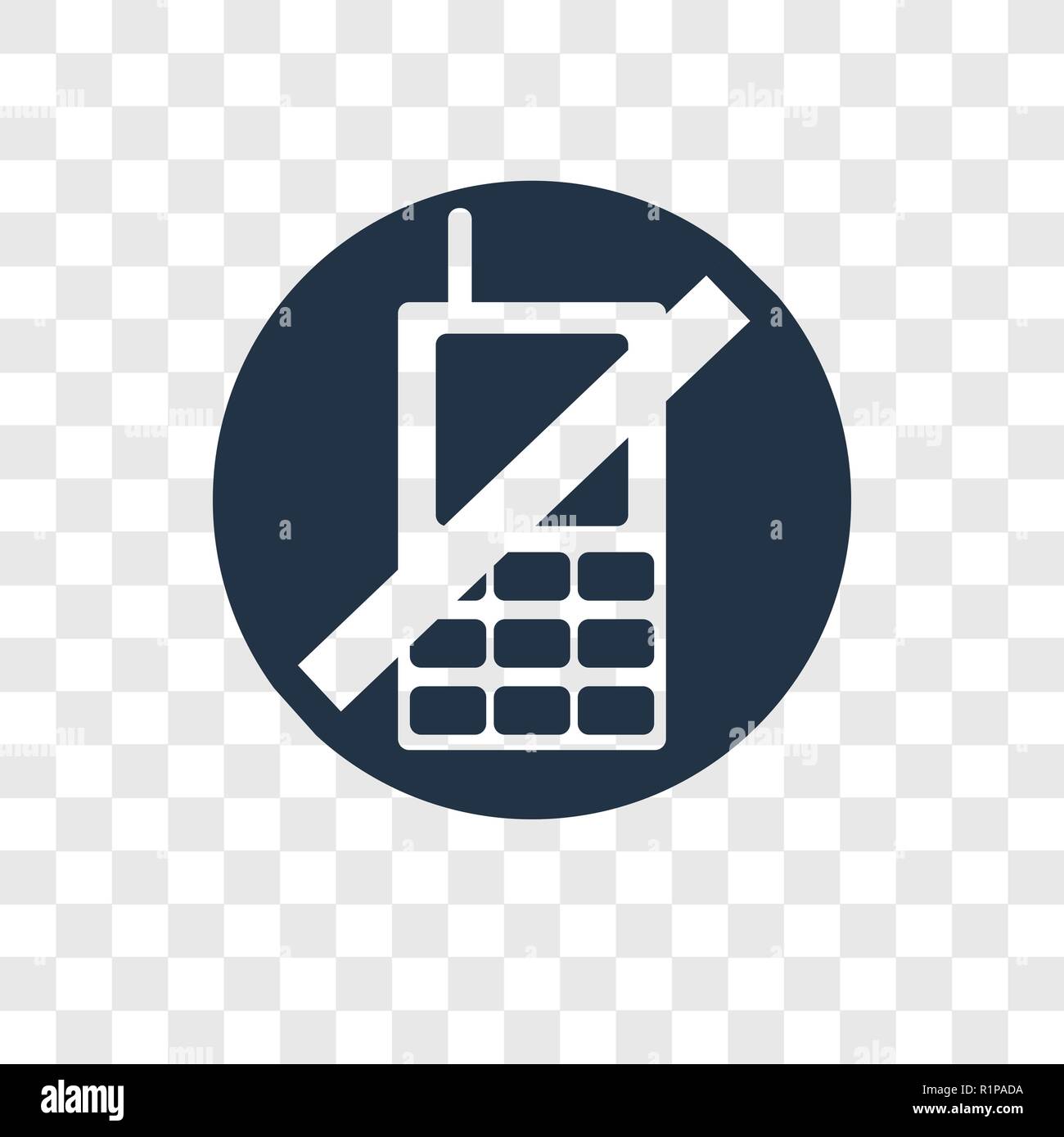 No phone vector icon isolated on transparent background, No phone ...
