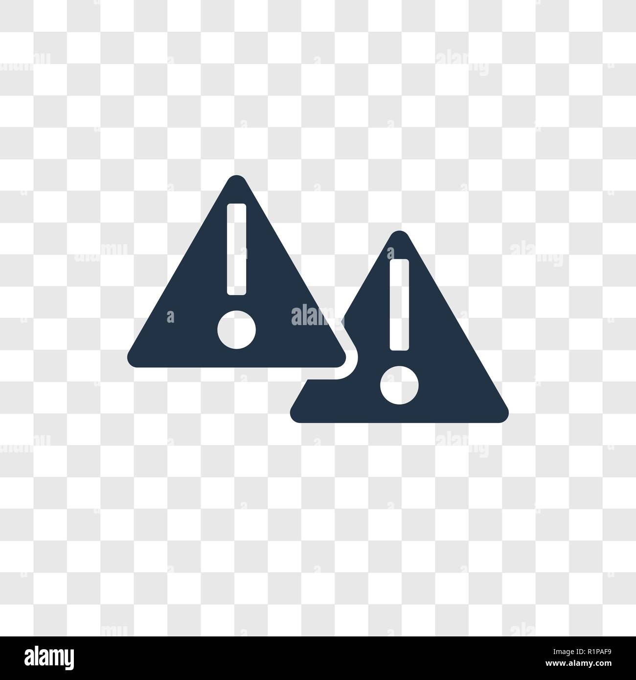 Warning vector icon isolated on transparent background, Warning ...