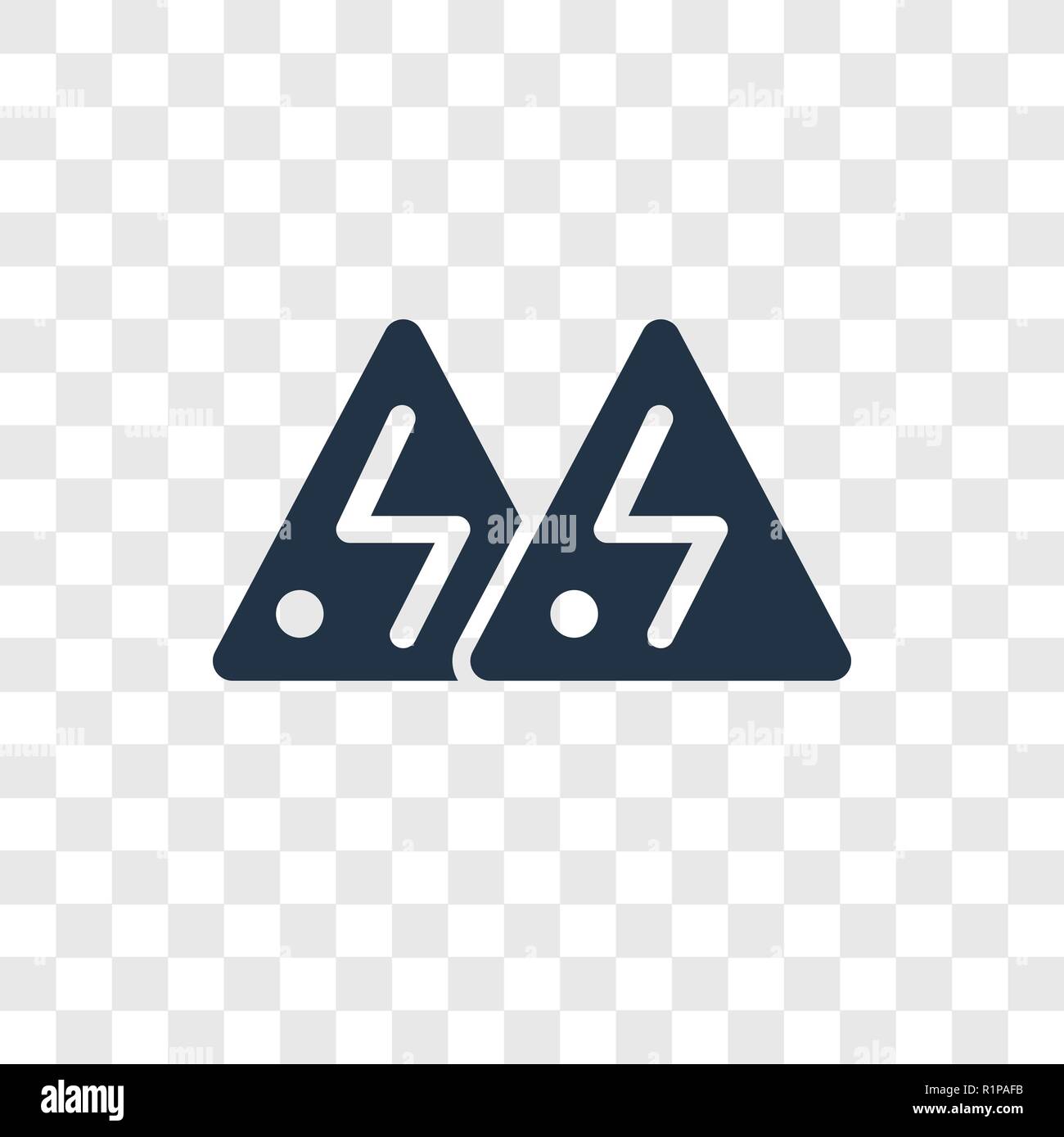 High voltage vector icon isolated on transparent background, High ...