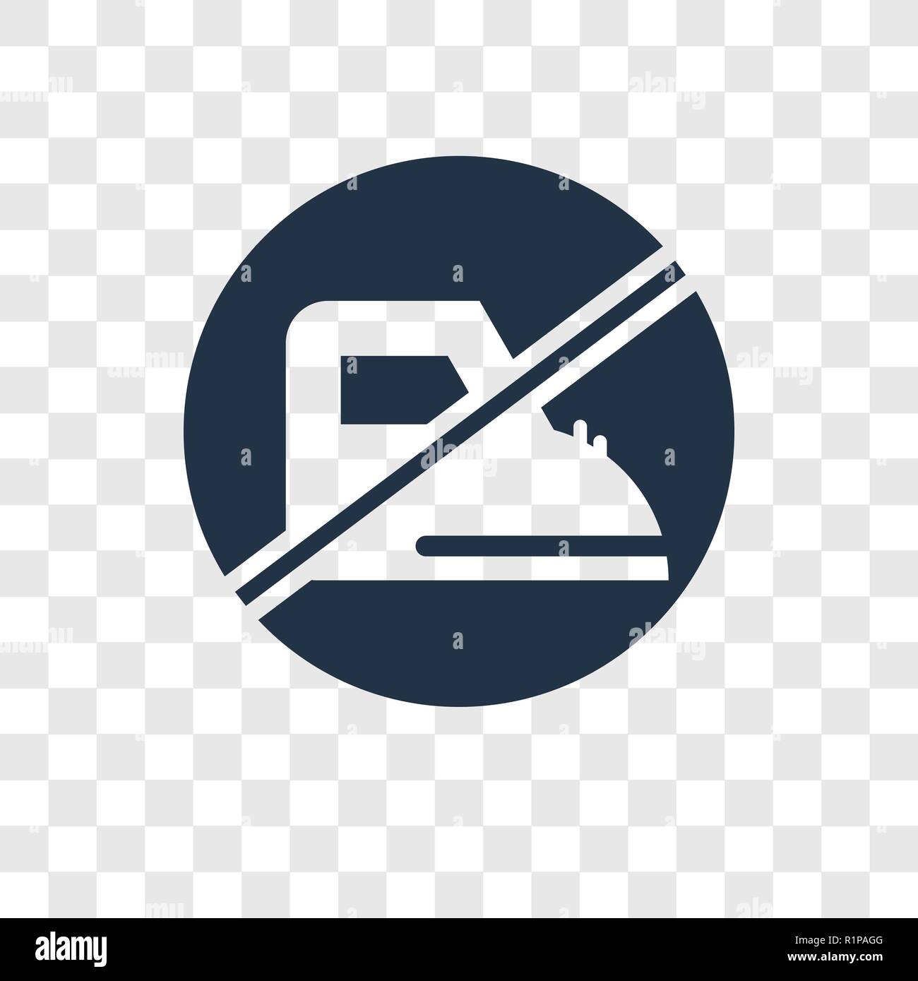 No ironing vector icon isolated on transparent background, No ironing ...