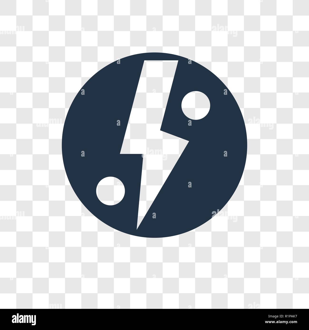 Lightning Warning vector icon isolated on transparent background ...