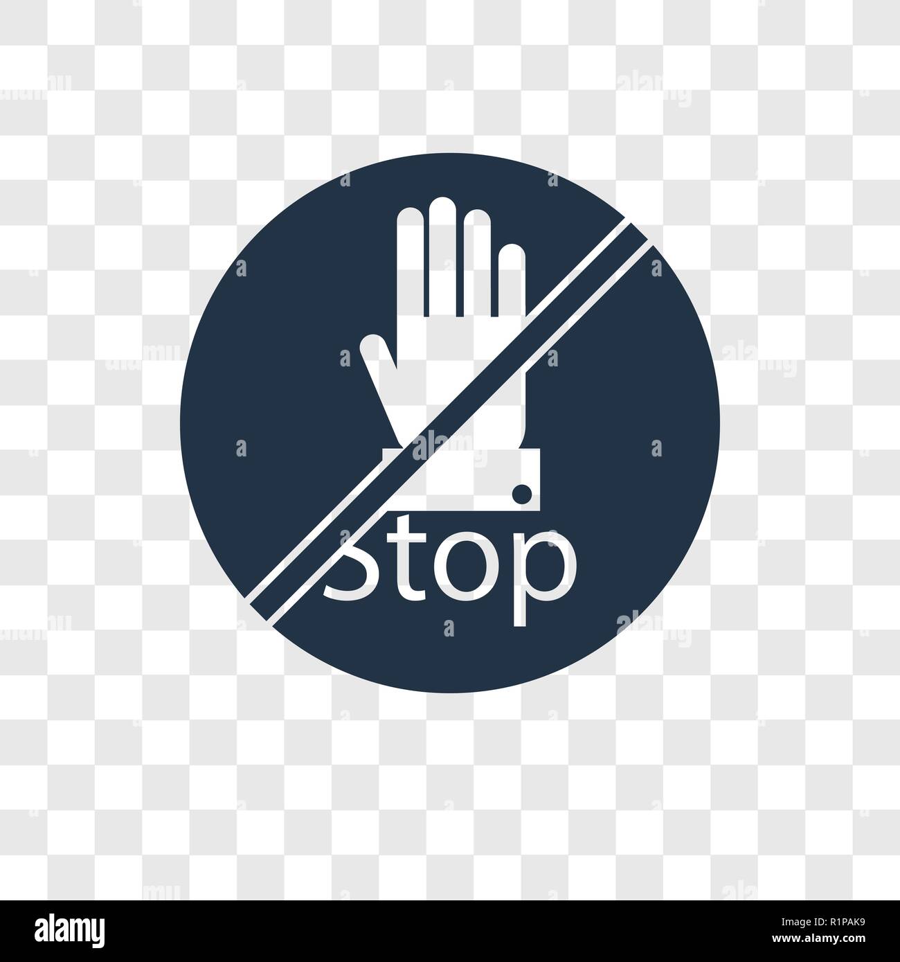 Stop vector icon isolated on transparent background, Stop transparency ...