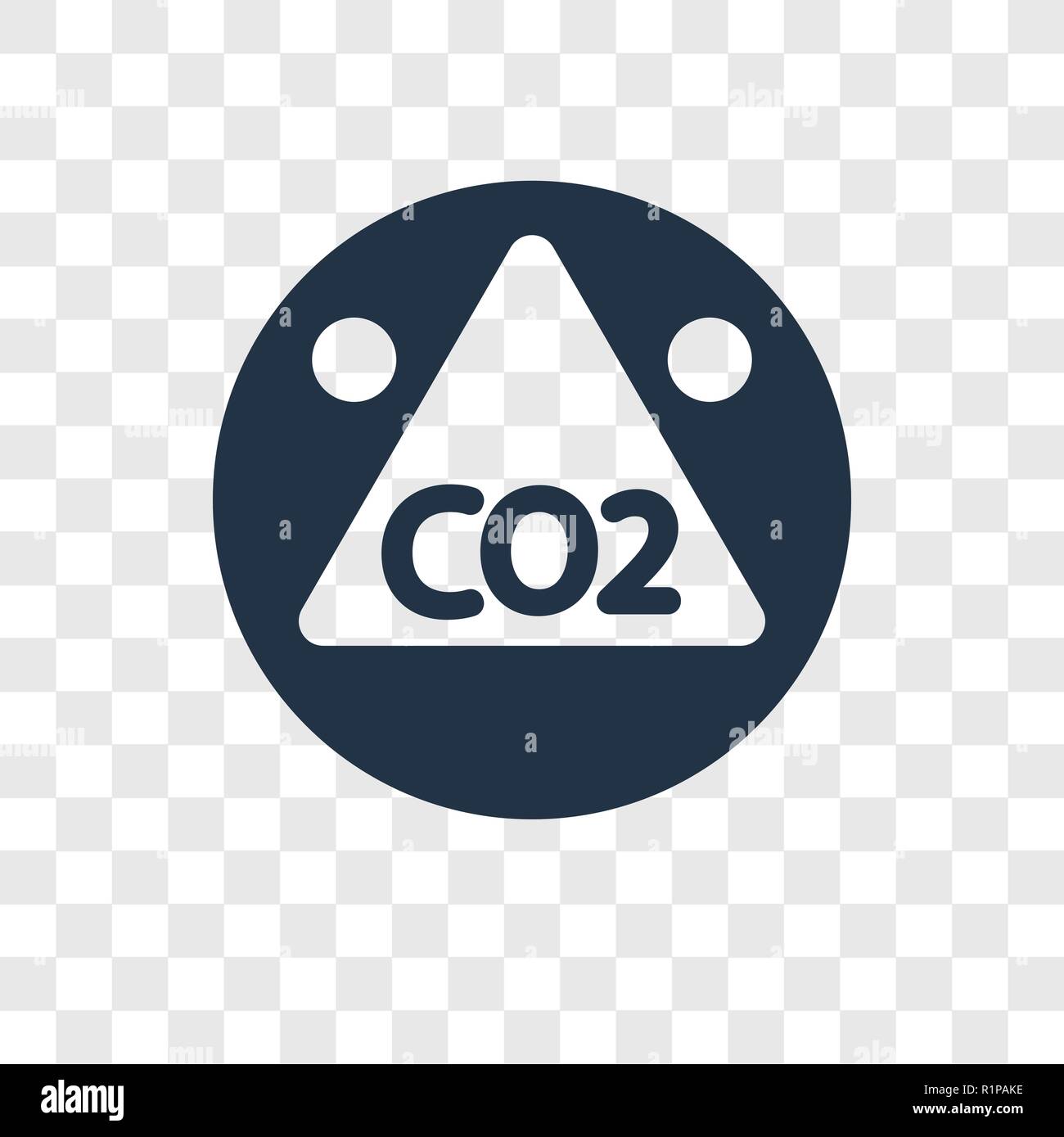 CO2 vector icon isolated on transparent background, CO2 transparency ...