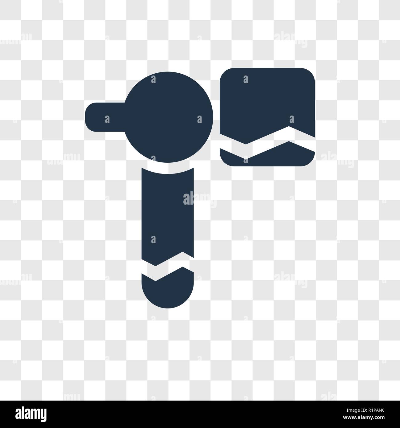 Hammer vector icon isolated on transparent background, Hammer ...