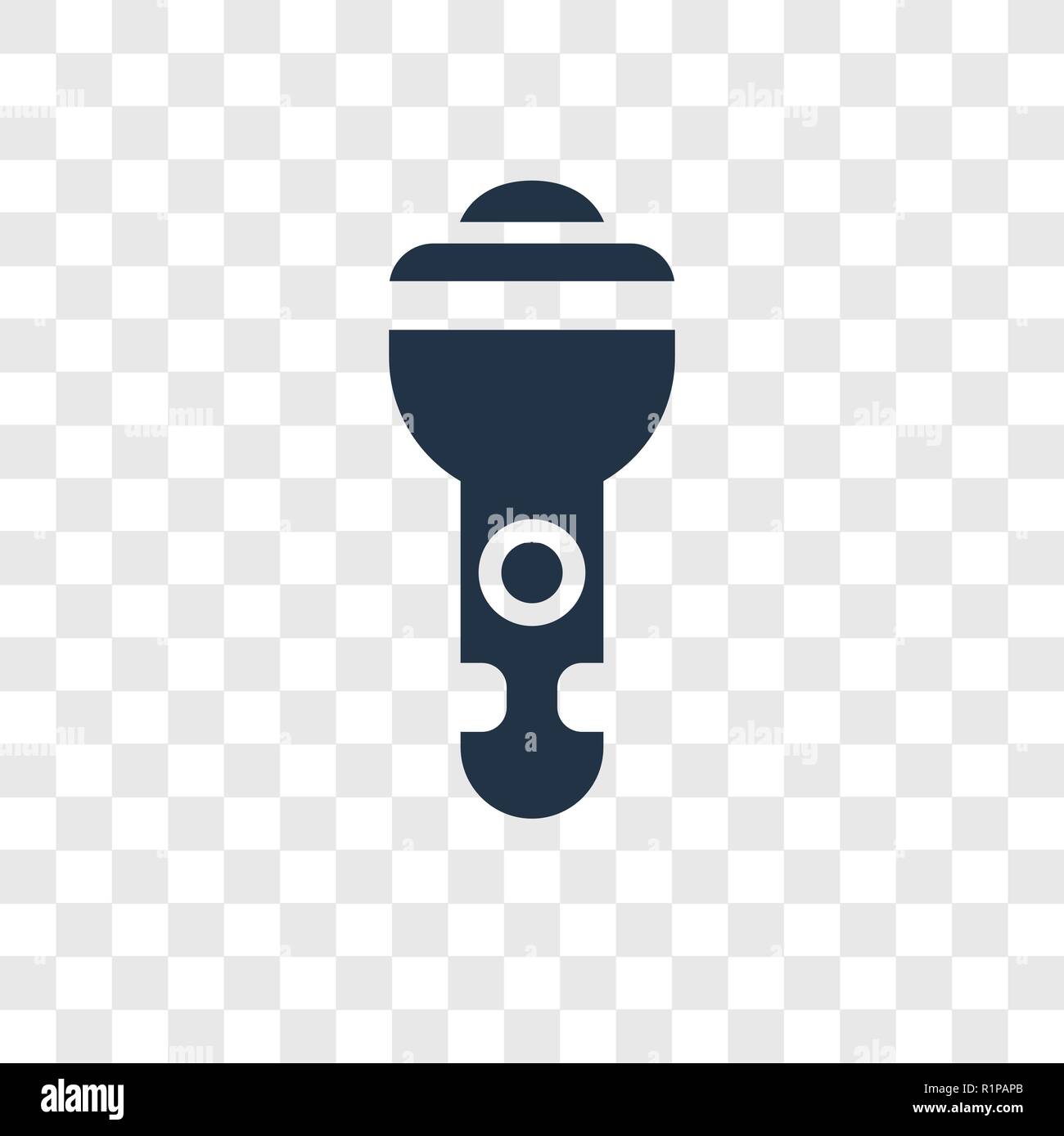 Flashlight vector icon isolated on transparent background, Flashlight ...