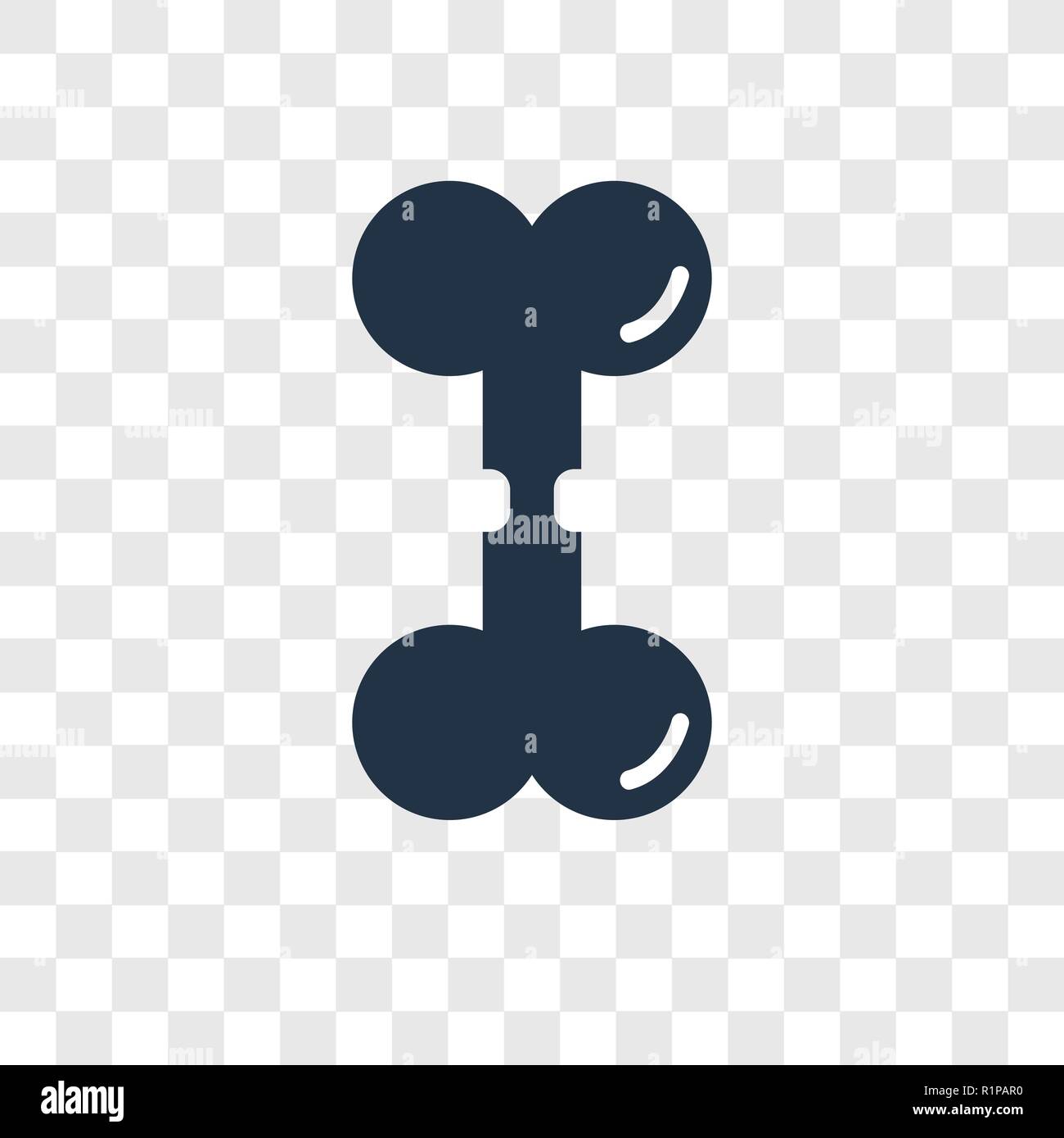 Bone vector icon isolated on transparent background, Bone transparency ...