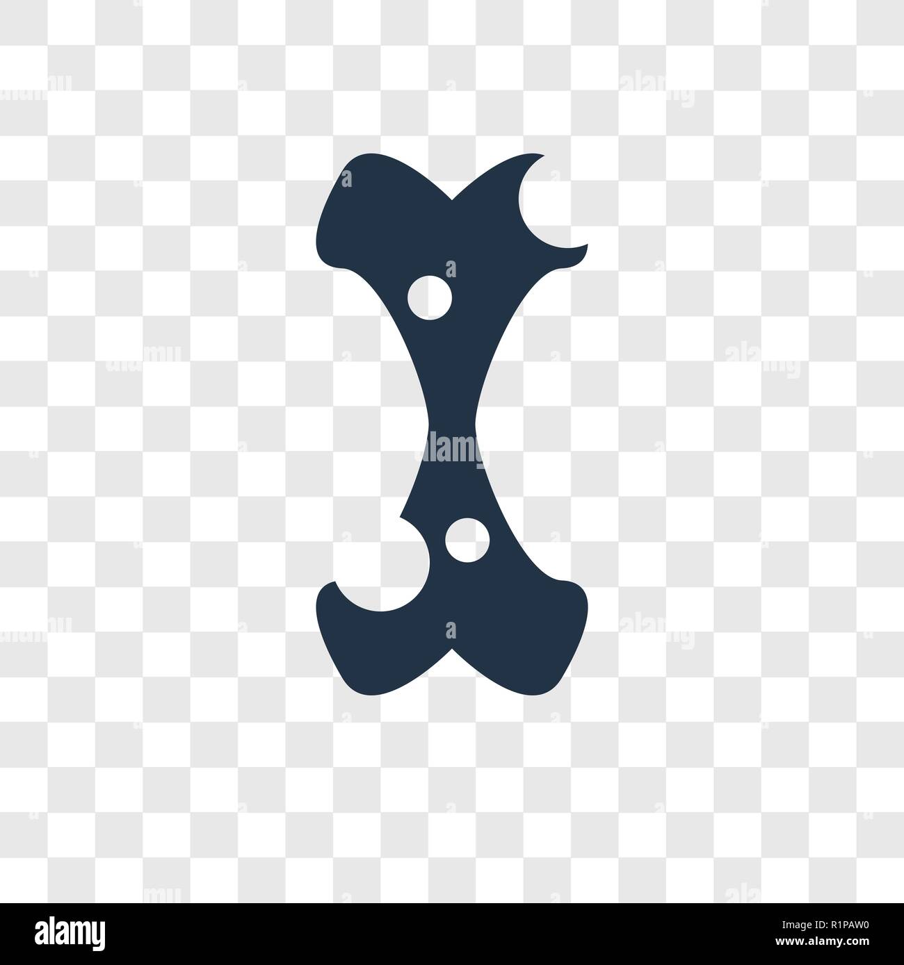 Bone vector icon isolated on transparent background, Bone transparency ...
