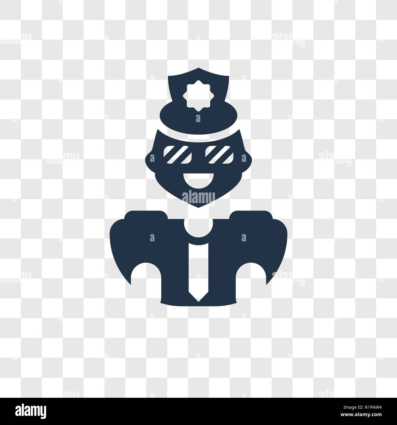 Policeman vector icon isolated on transparent background, Policeman ...
