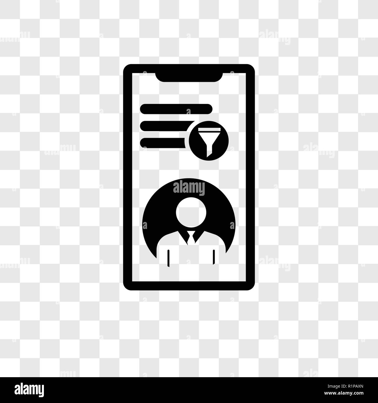 Filter vector icon isolated on transparent background, Filter ...