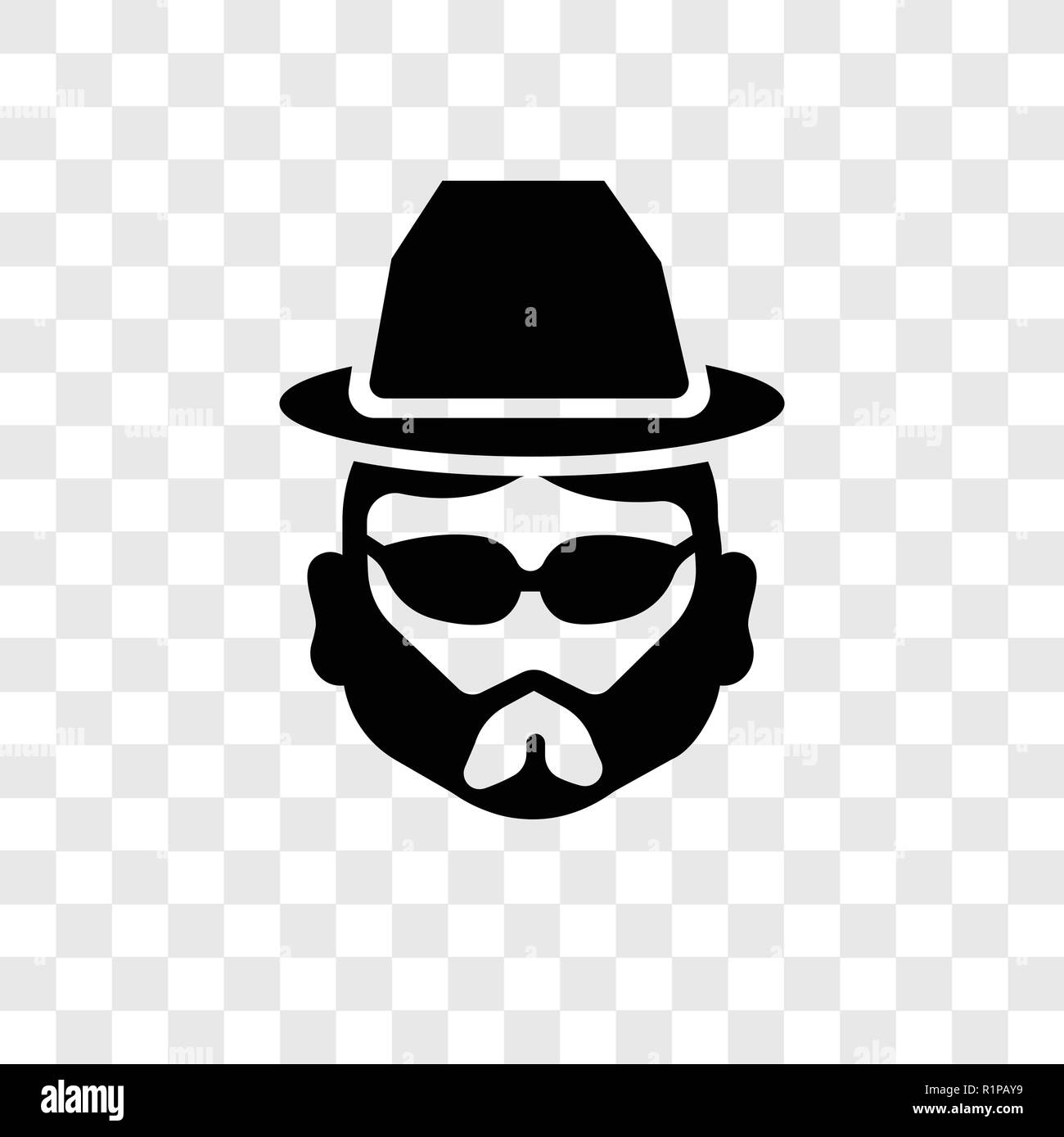 Hipster vector icon isolated on transparent background, Hipster ...