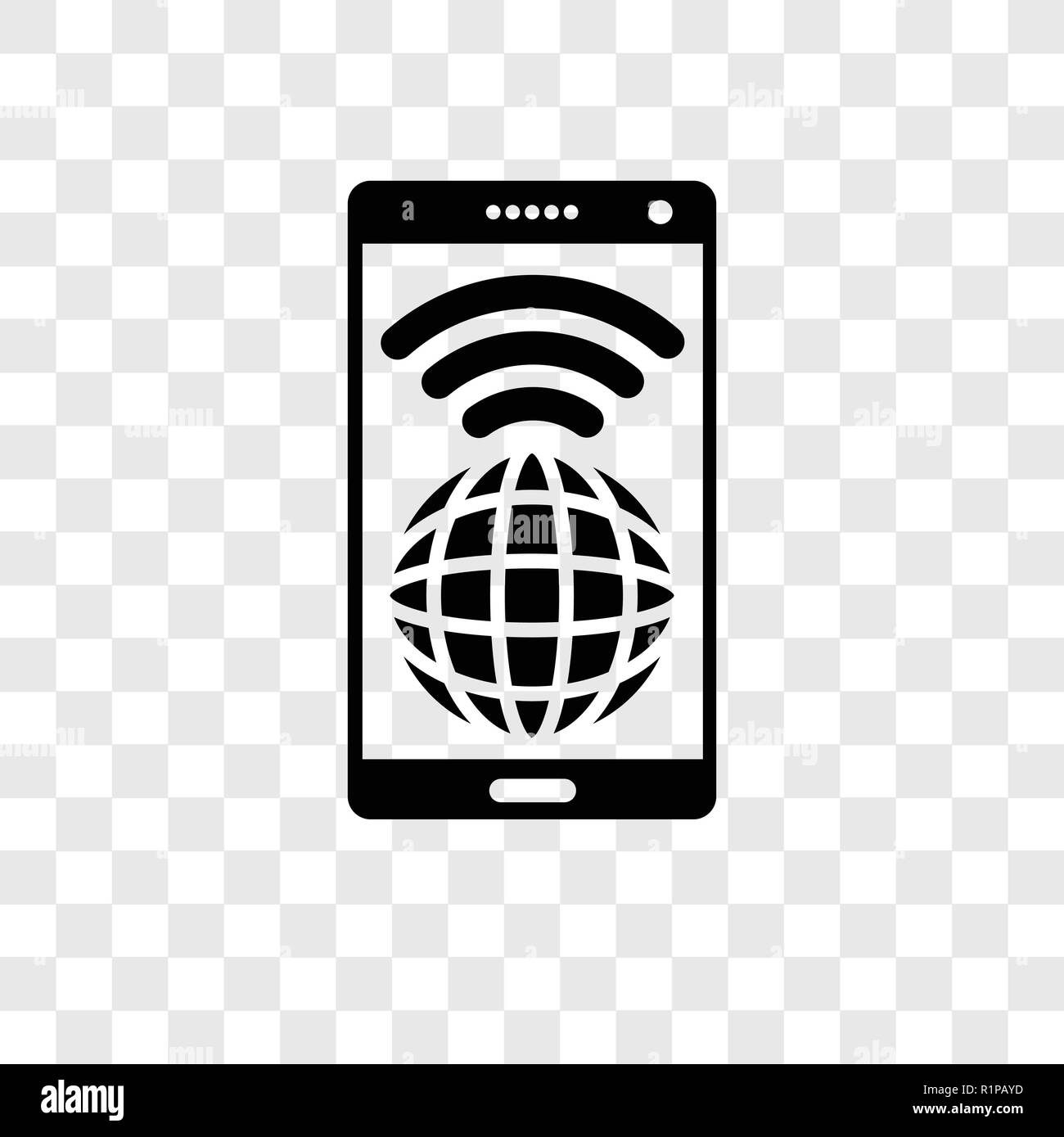 Smartphone vector icon isolated on transparent background, Smartphone ...