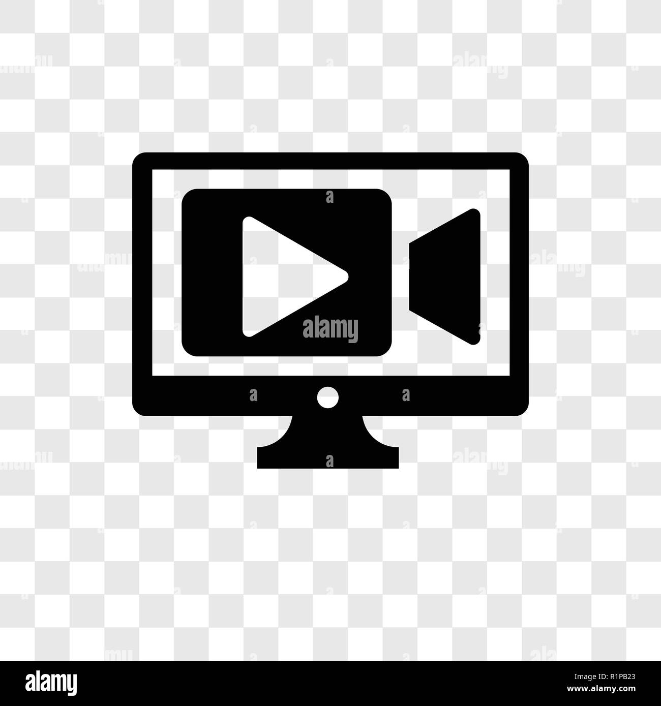 Video vector icon isolated on transparent background, Video ...