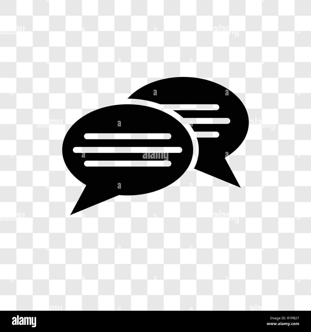 Chat vector icon isolated on transparent background, Chat transparency ...