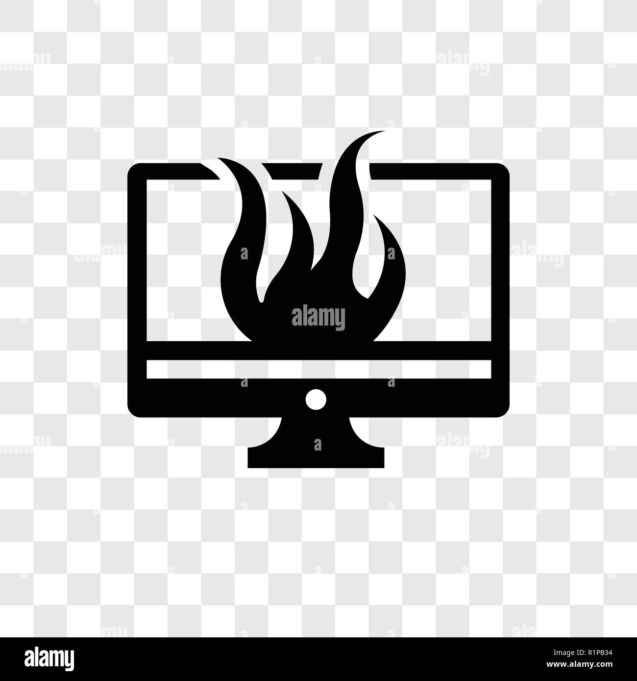 Fire vector icon isolated on transparent background, Fire transparency ...