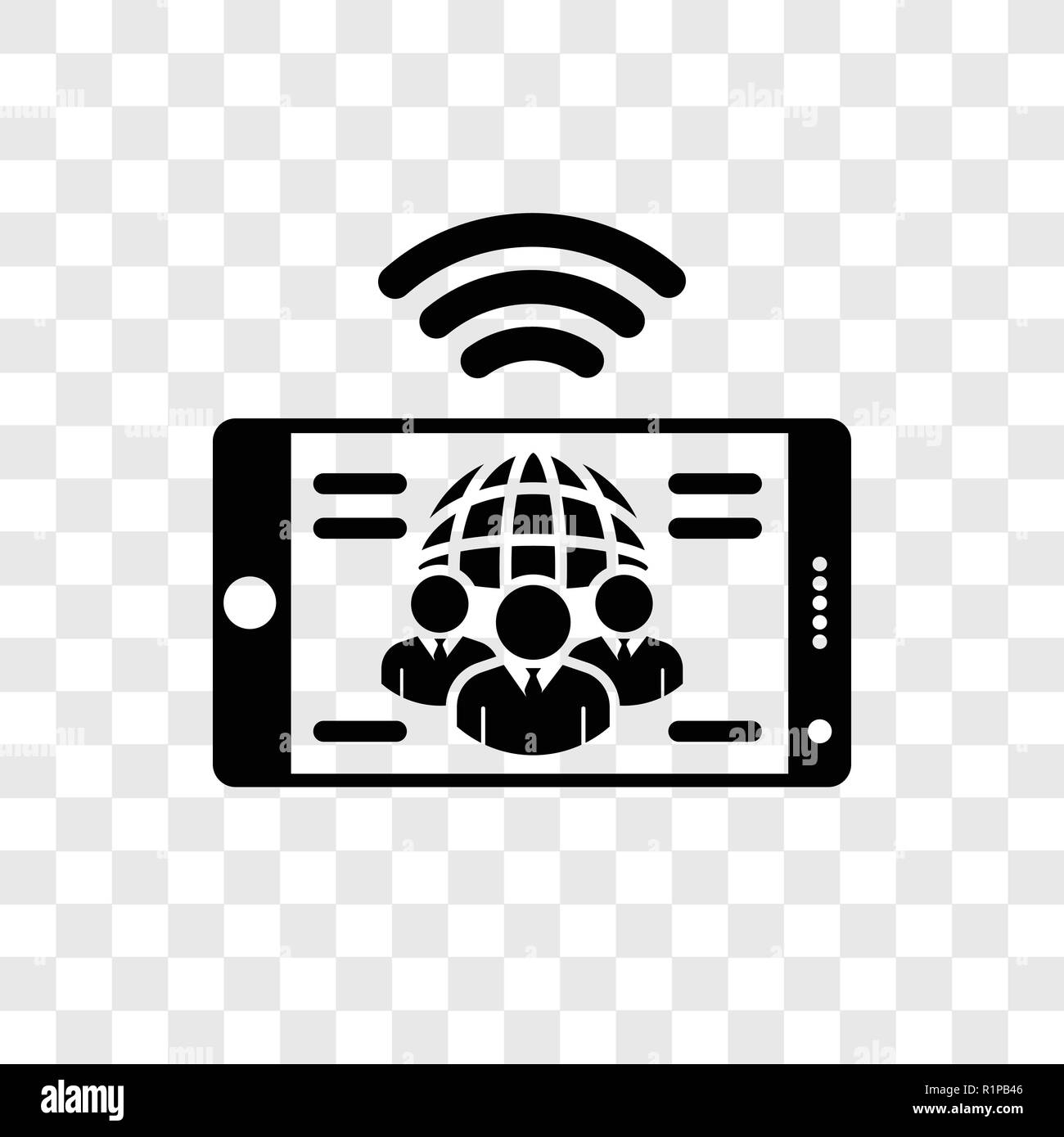 Mobile vector icon isolated on transparent background, Mobile ...