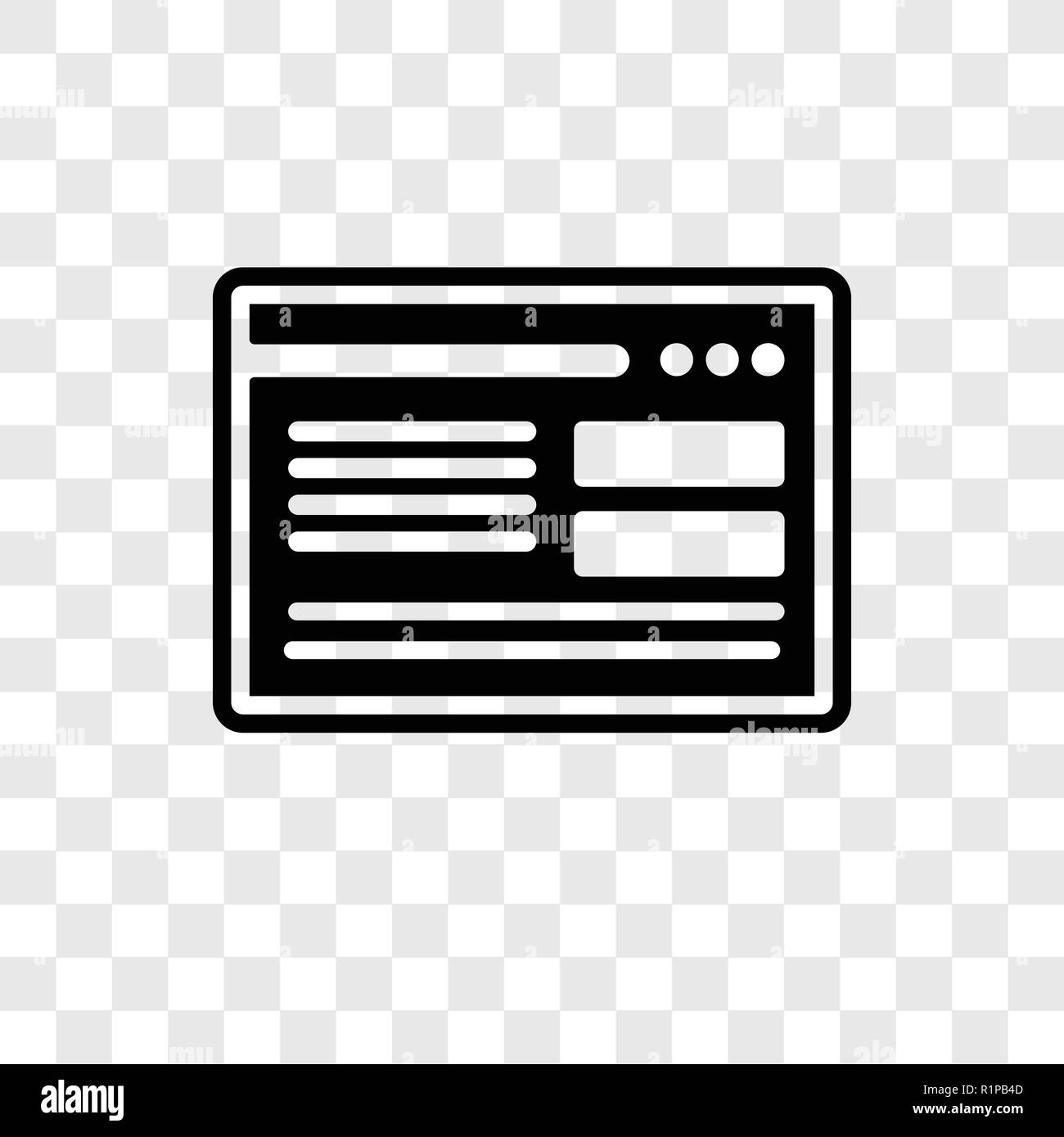 Browser vector icon isolated on transparent background, Browser ...