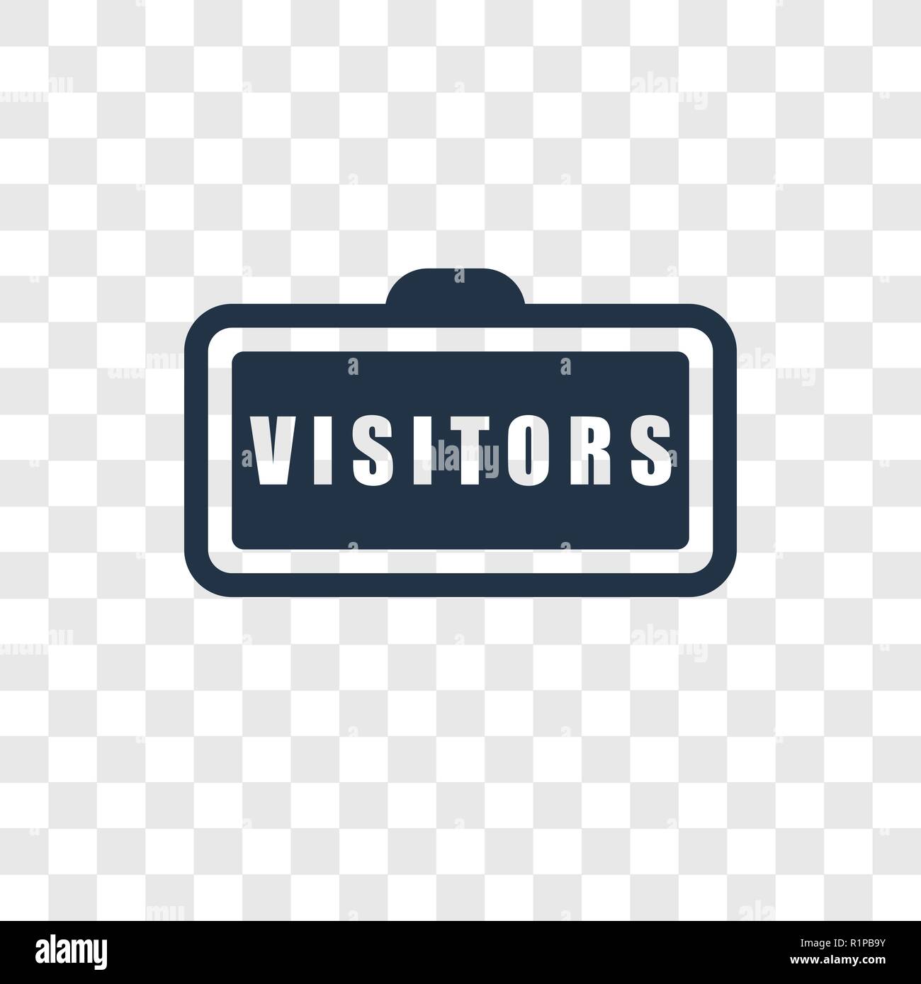 Visitors vector icon isolated on transparent background, Visitors ...