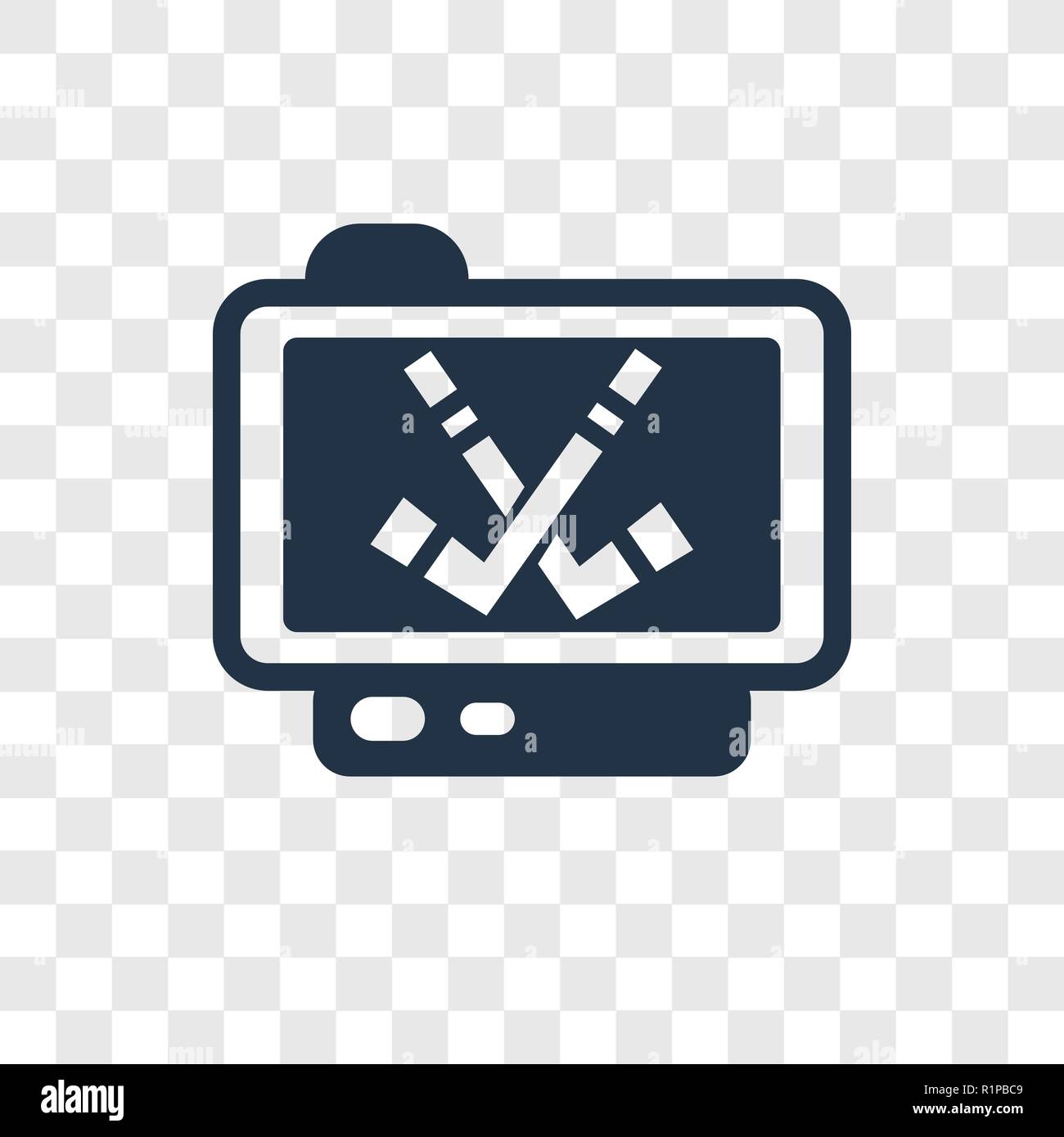 Television vector icon isolated on transparent background, Television ...