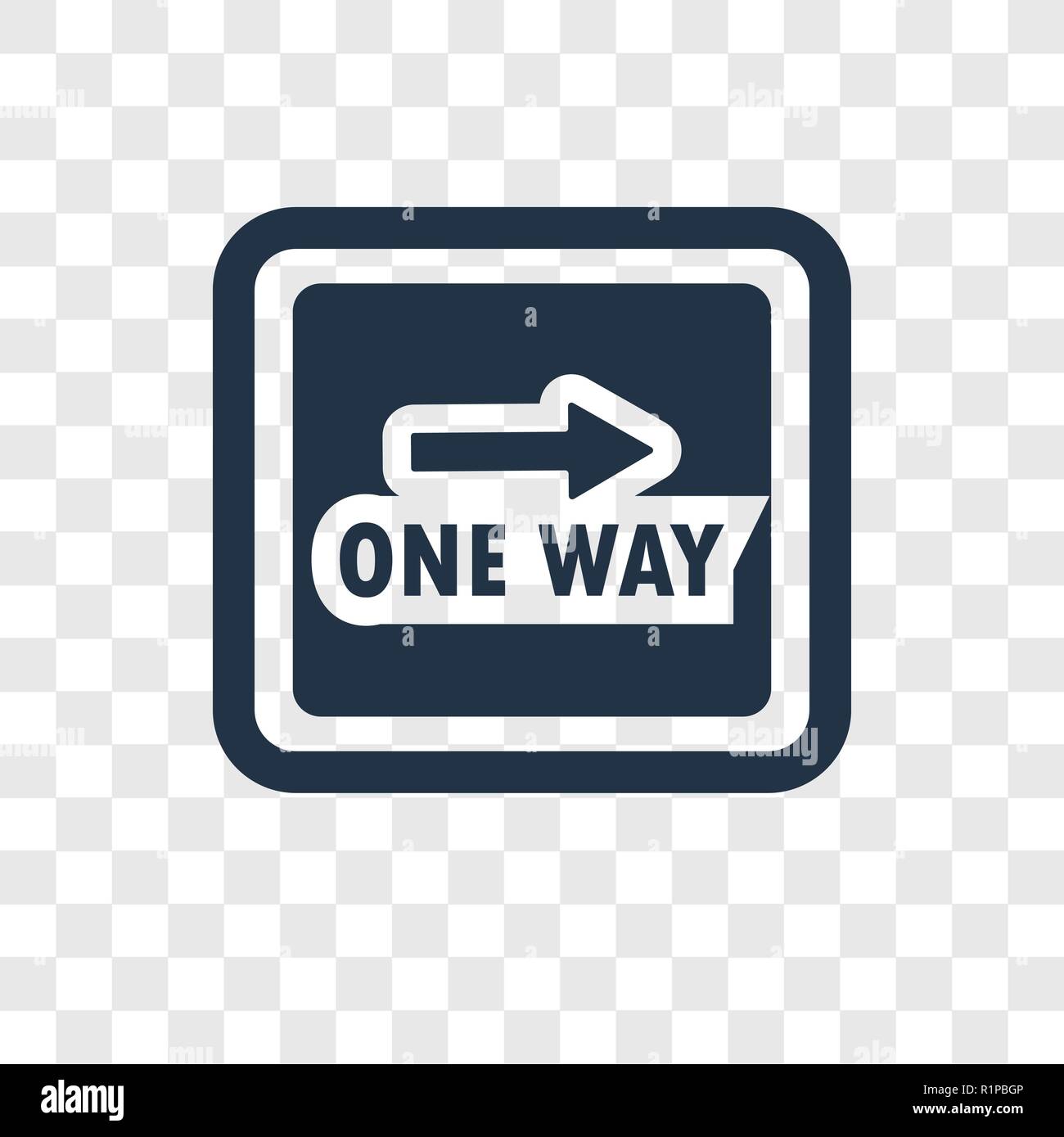 One way vector icon isolated on transparent background, One way ...
