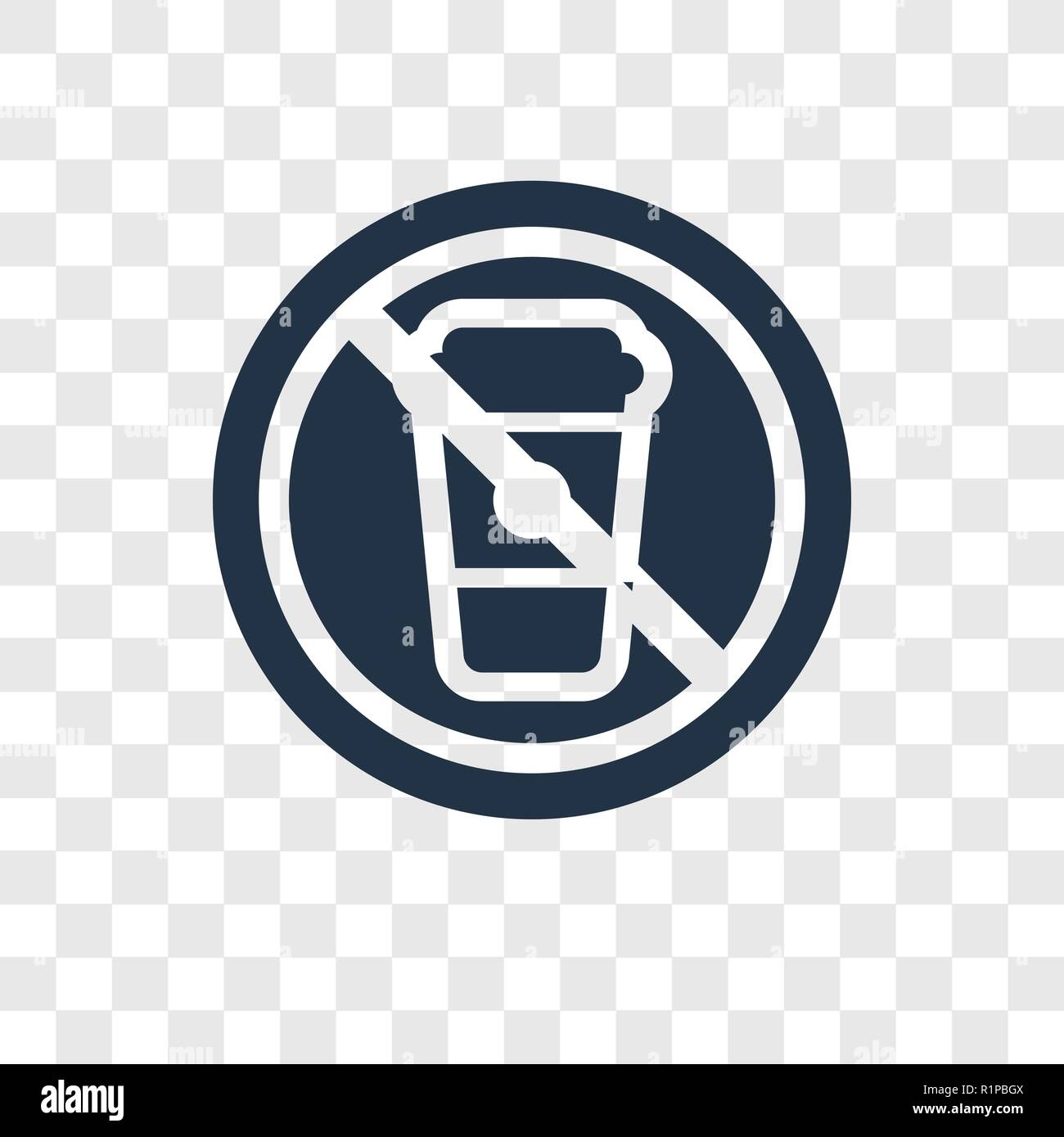 No drinks vector icon isolated on transparent background, No drinks ...