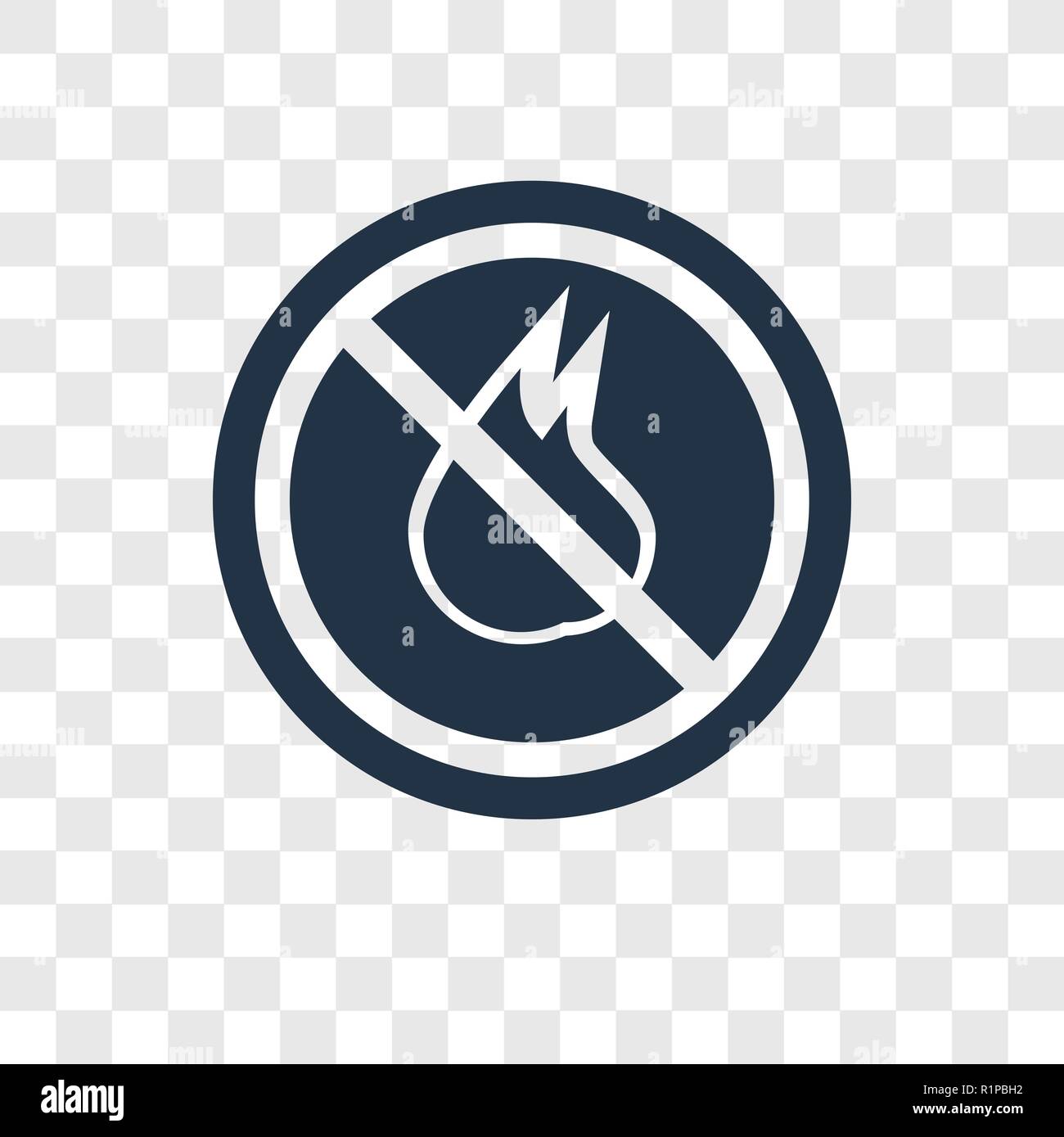 No fire vector icon isolated on transparent background, No fire ...