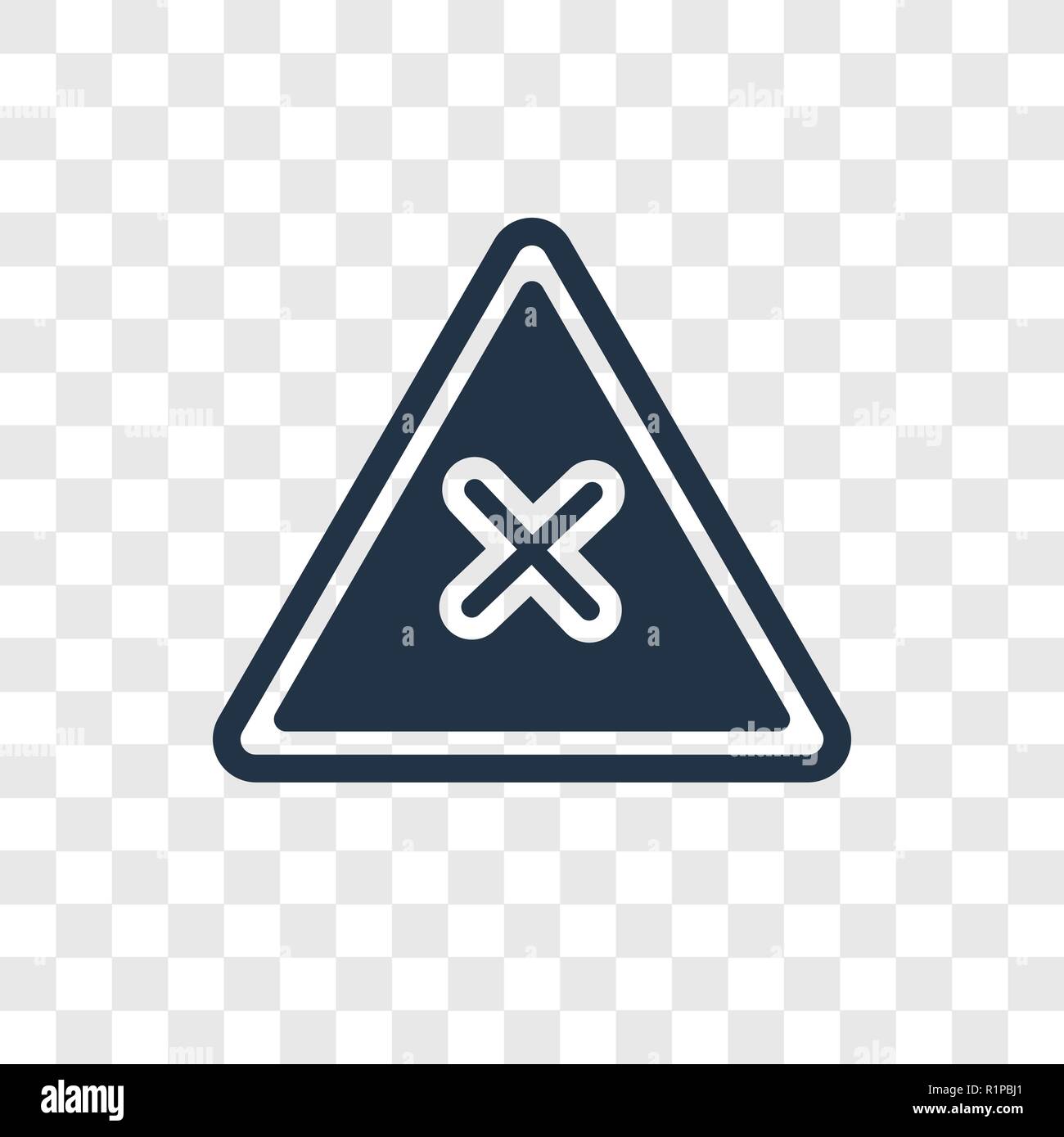 Warning vector icon isolated on transparent background, Warning ...