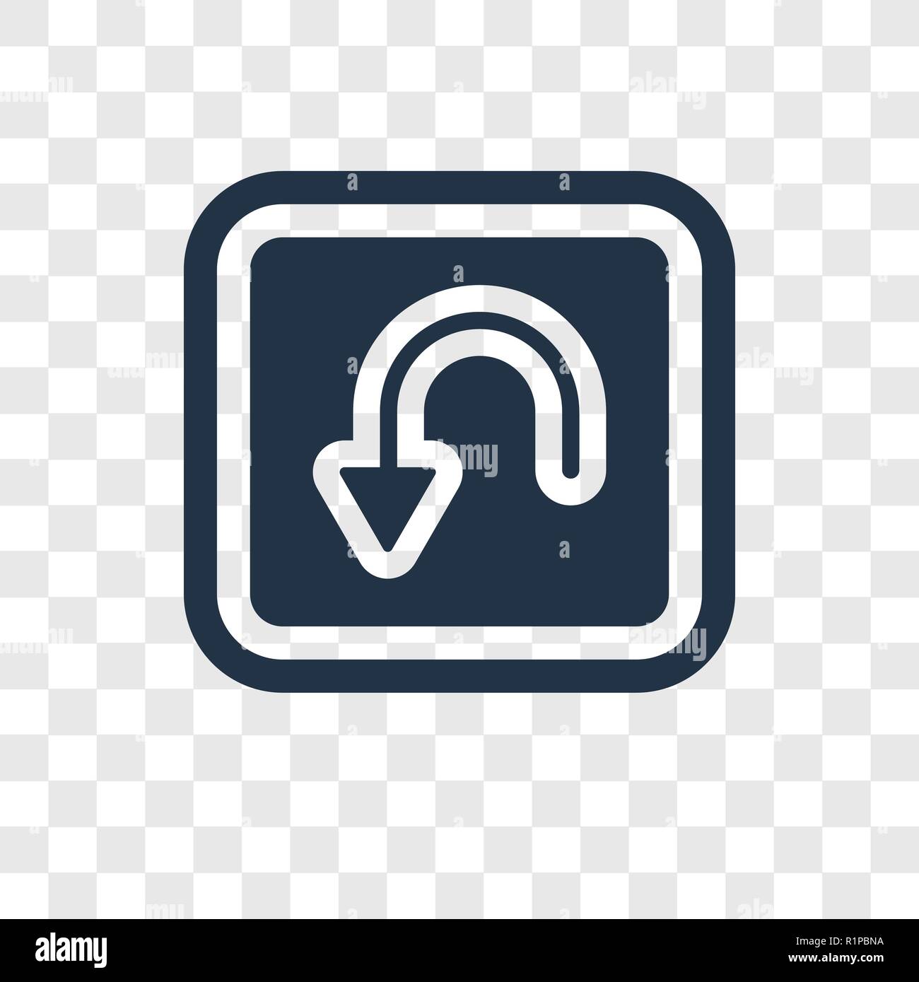 Turn vector icon isolated on transparent background, Turn transparency ...