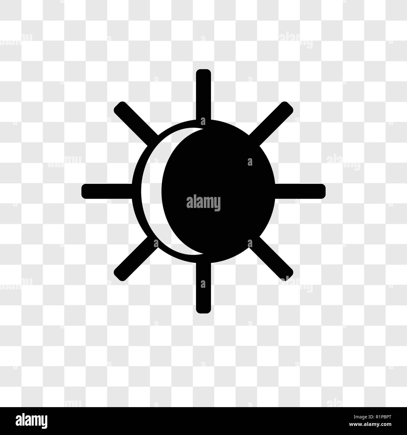 Sun vector icon isolated on transparent background, Sun transparency ...