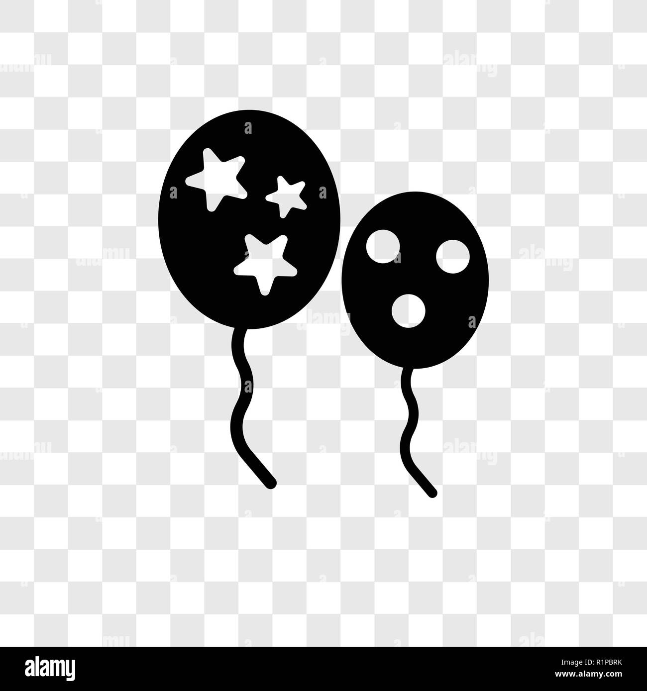 Balloons vector icon isolated on transparent background, Balloons ...