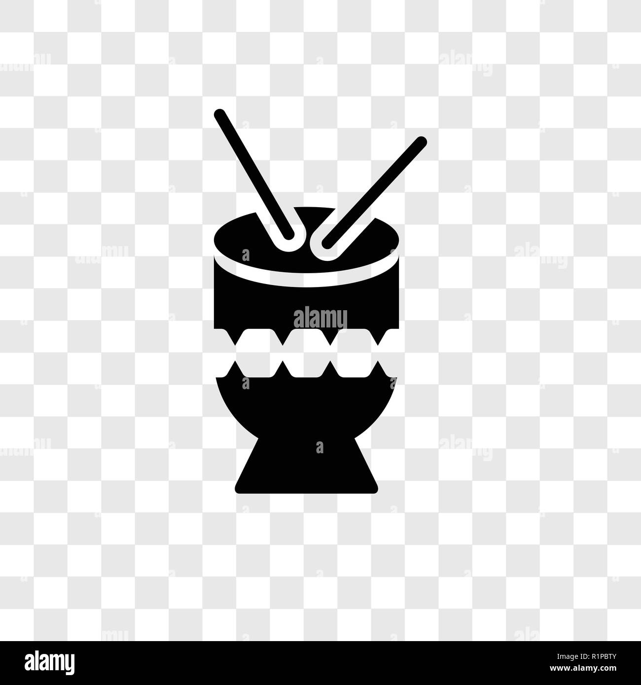Drum vector icon isolated on transparent background, Drum transparency ...