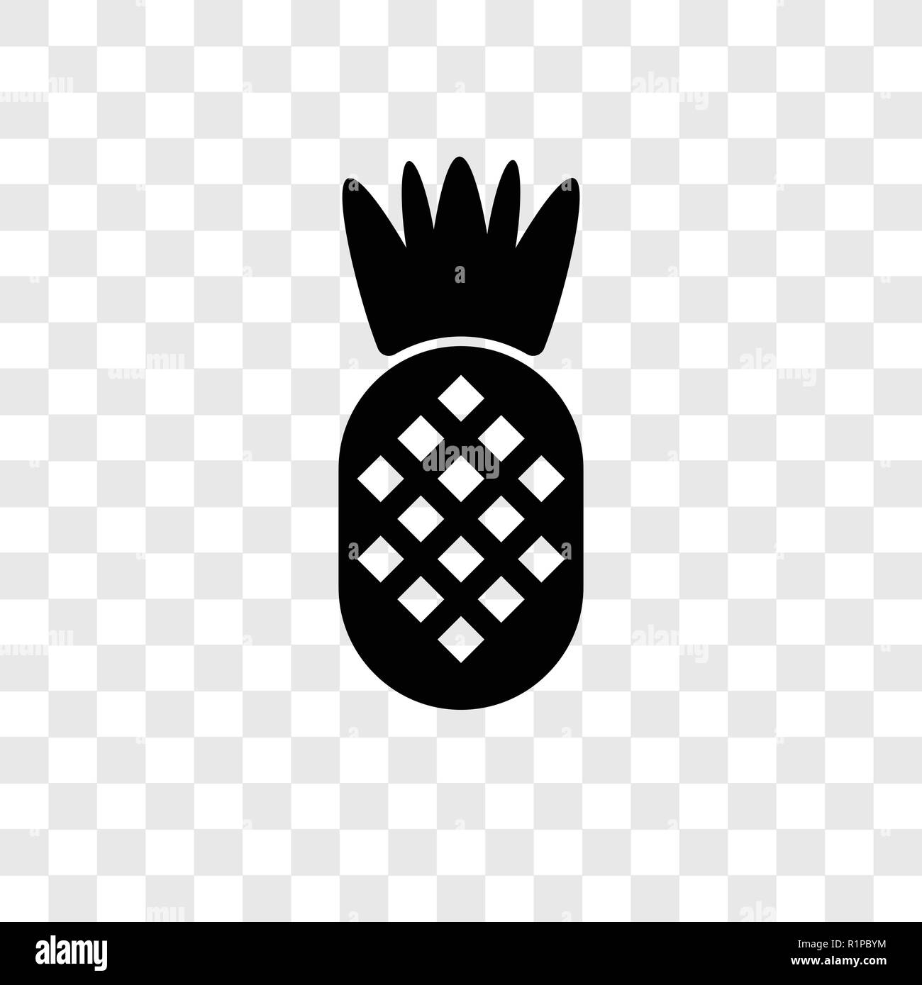 Pineapple vector icon isolated on transparent background, Pineapple ...