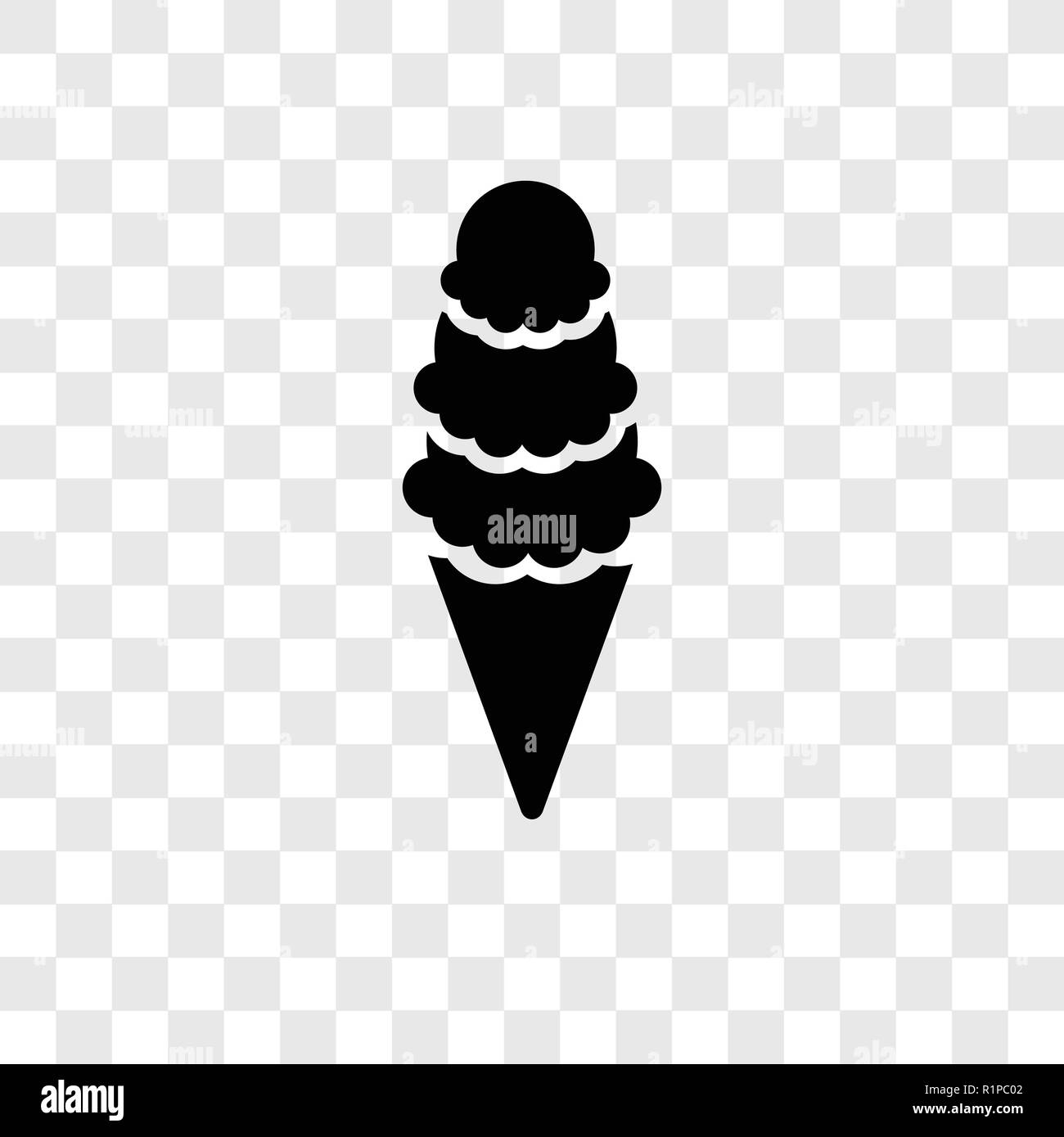 Ice cream vector icon isolated on transparent background, Ice cream ...