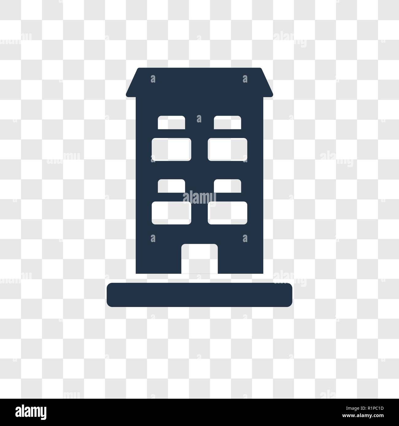 Building vector icon isolated on transparent background, Building ...
