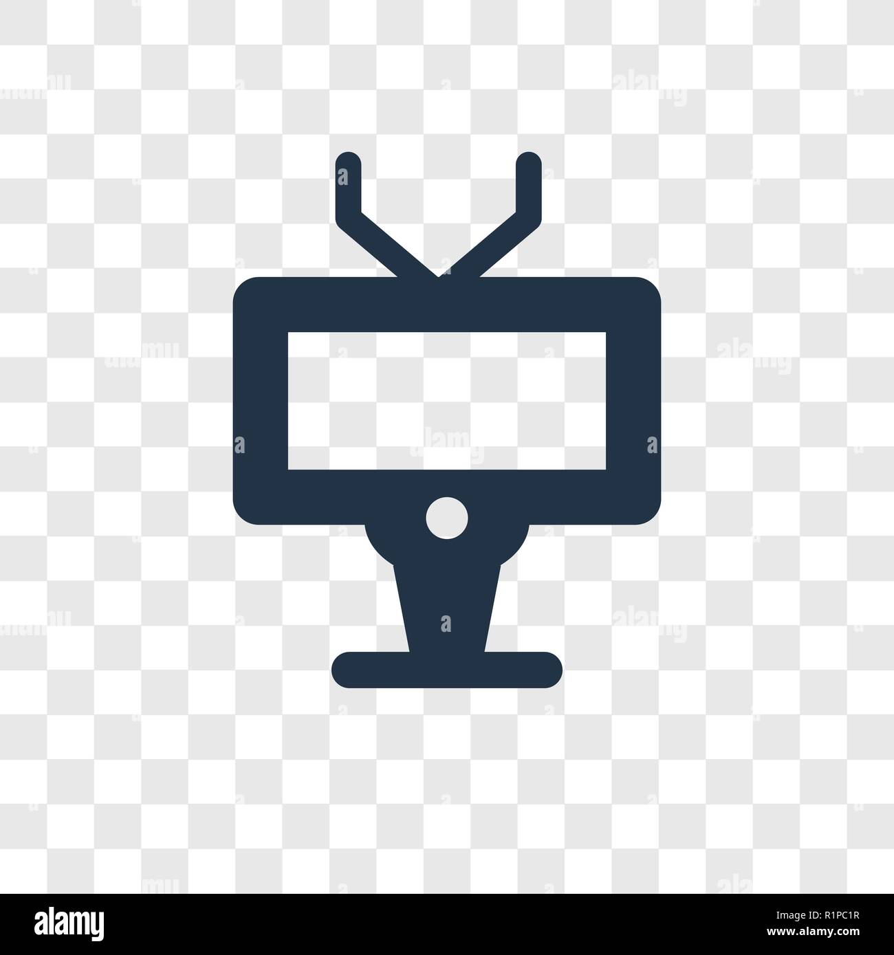 Television vector icon isolated on transparent background, Television ...