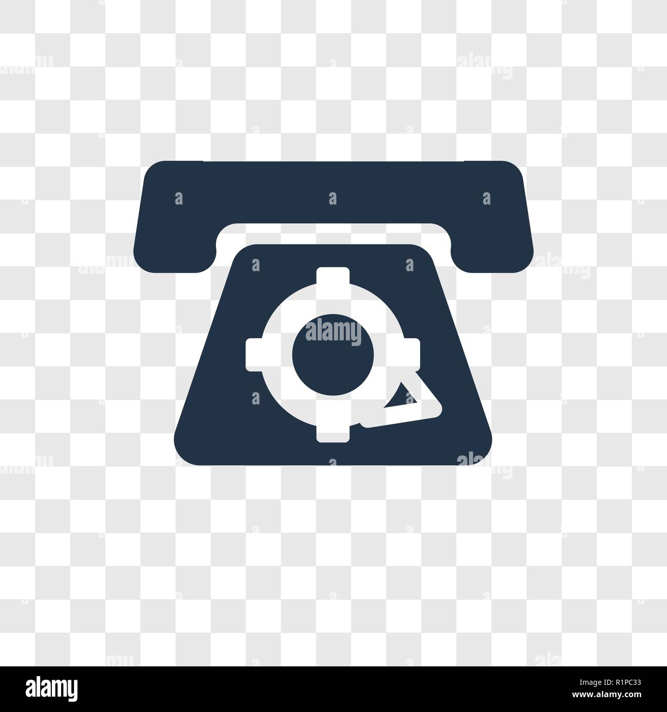 Telephone vector icon isolated on transparent background, Telephone ...