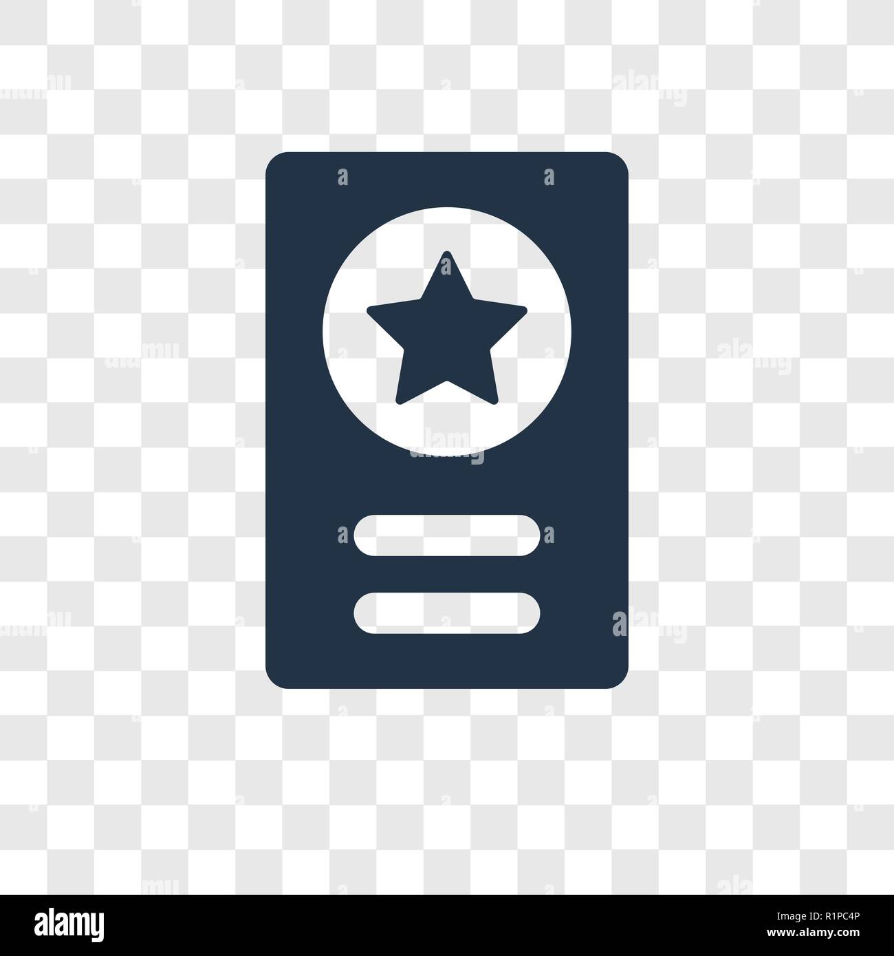 Passport vector icon isolated on transparent background, Passport ...