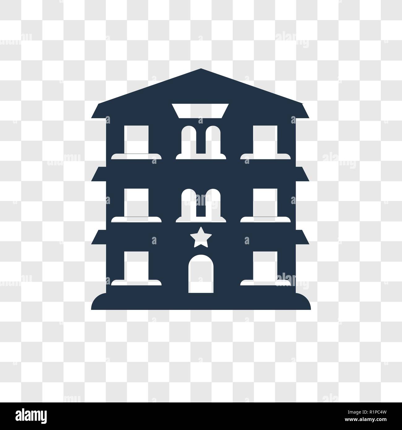Hotel vector icon isolated on transparent background, Hotel ...