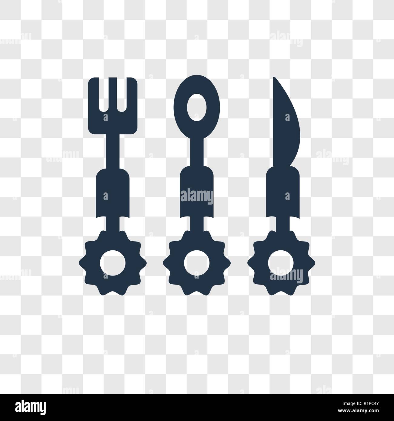 Cutlery vector icon isolated on transparent background, Cutlery ...