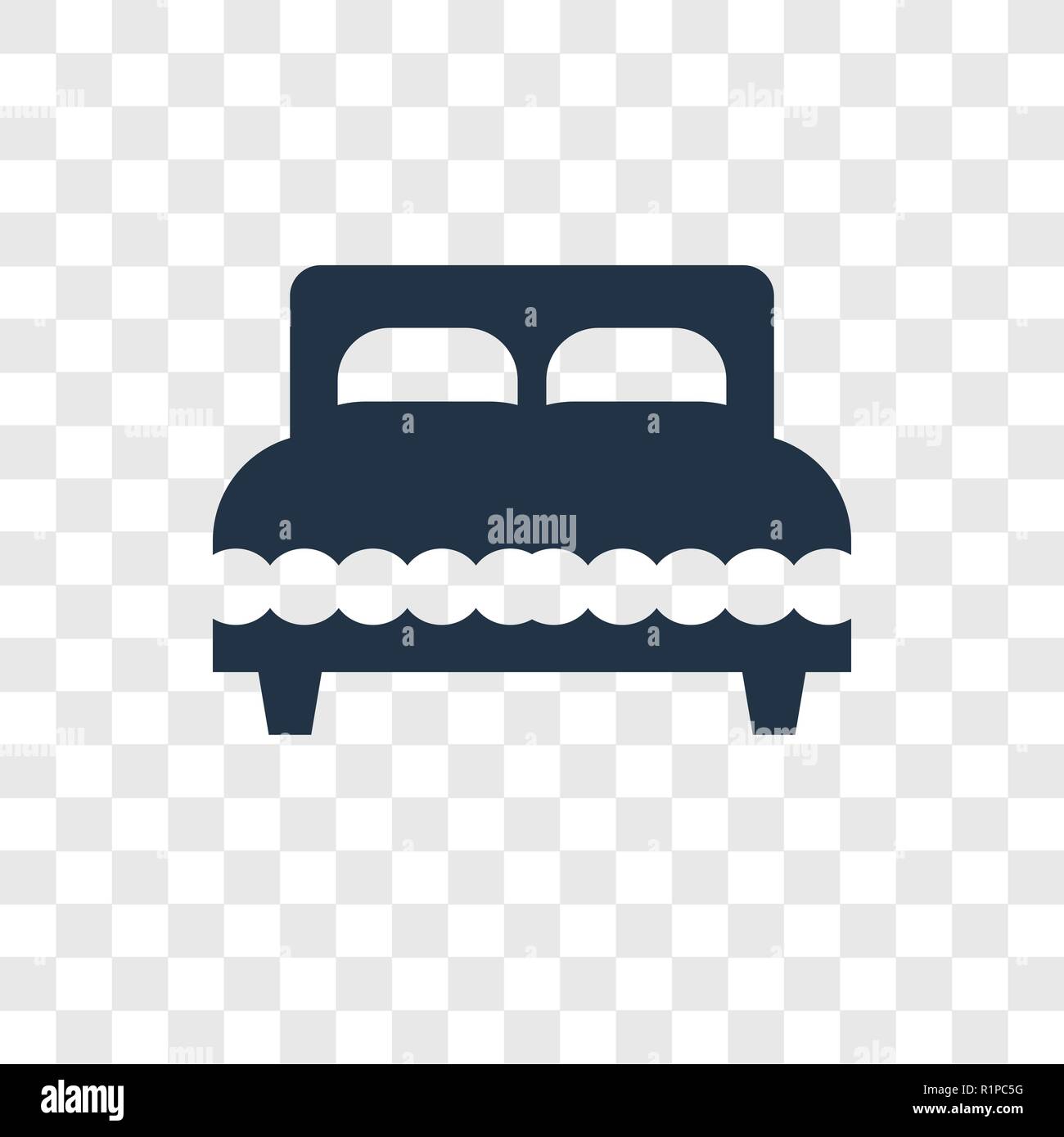 Bed vector icon isolated on transparent background, Bed transparency ...