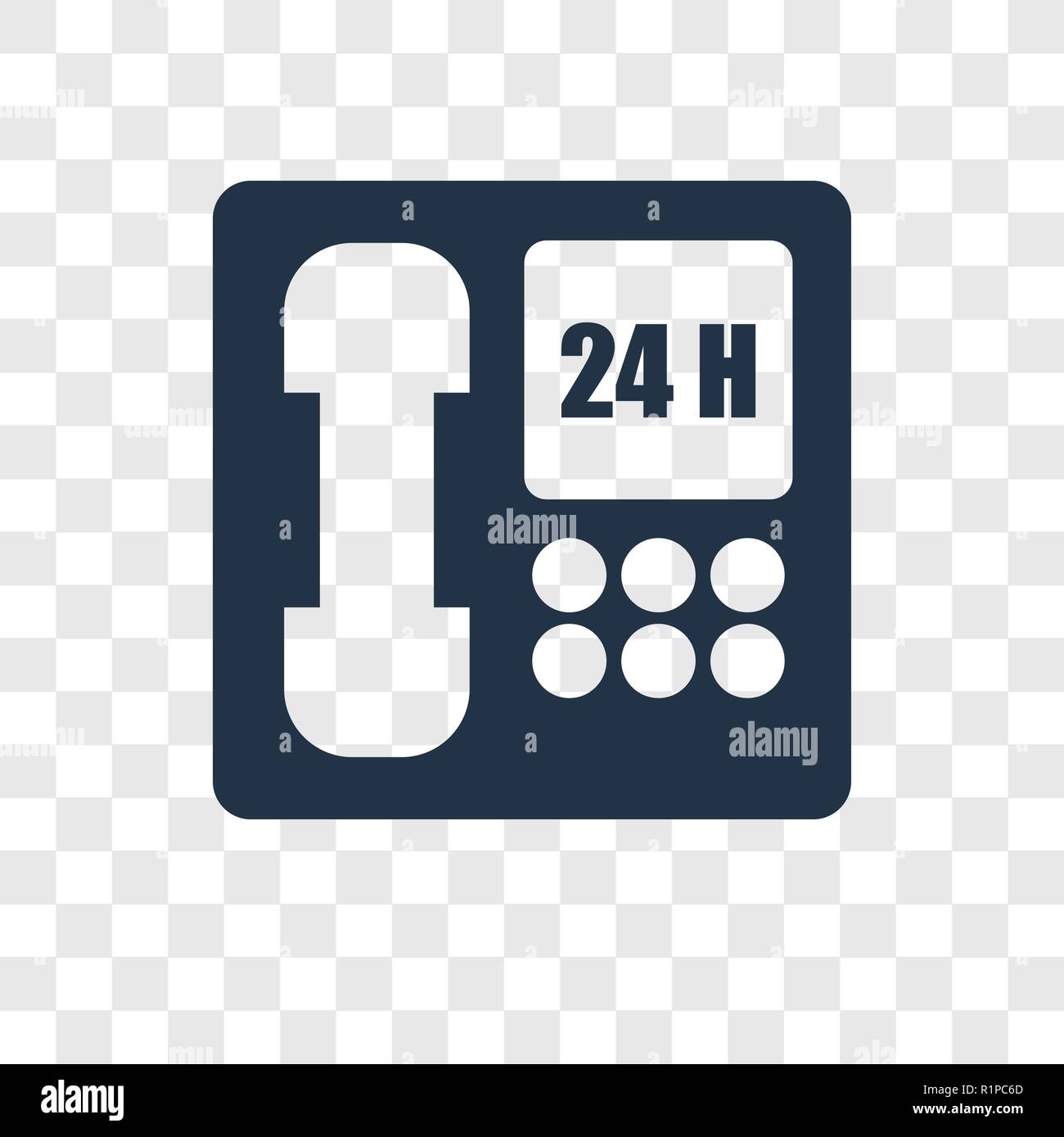 24 Service vector icon isolated on transparent background, 24 Service ...
