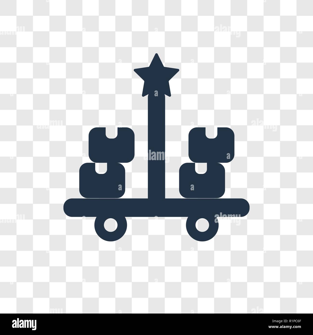 Trolley vector icon isolated on transparent background, Trolley ...