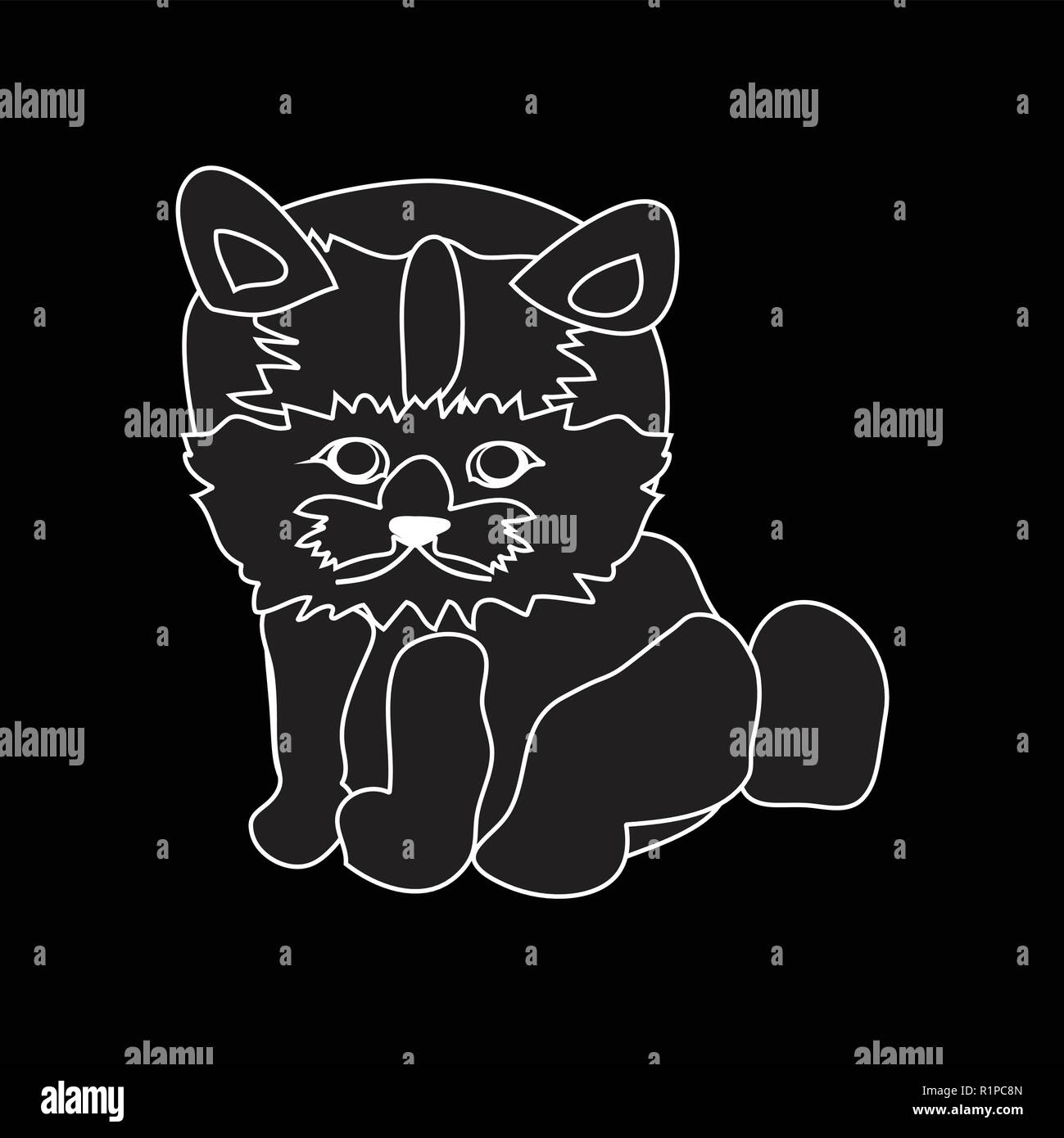Cat Outline Icon Symbol Design. Cartoon Cat Vector illustration ...