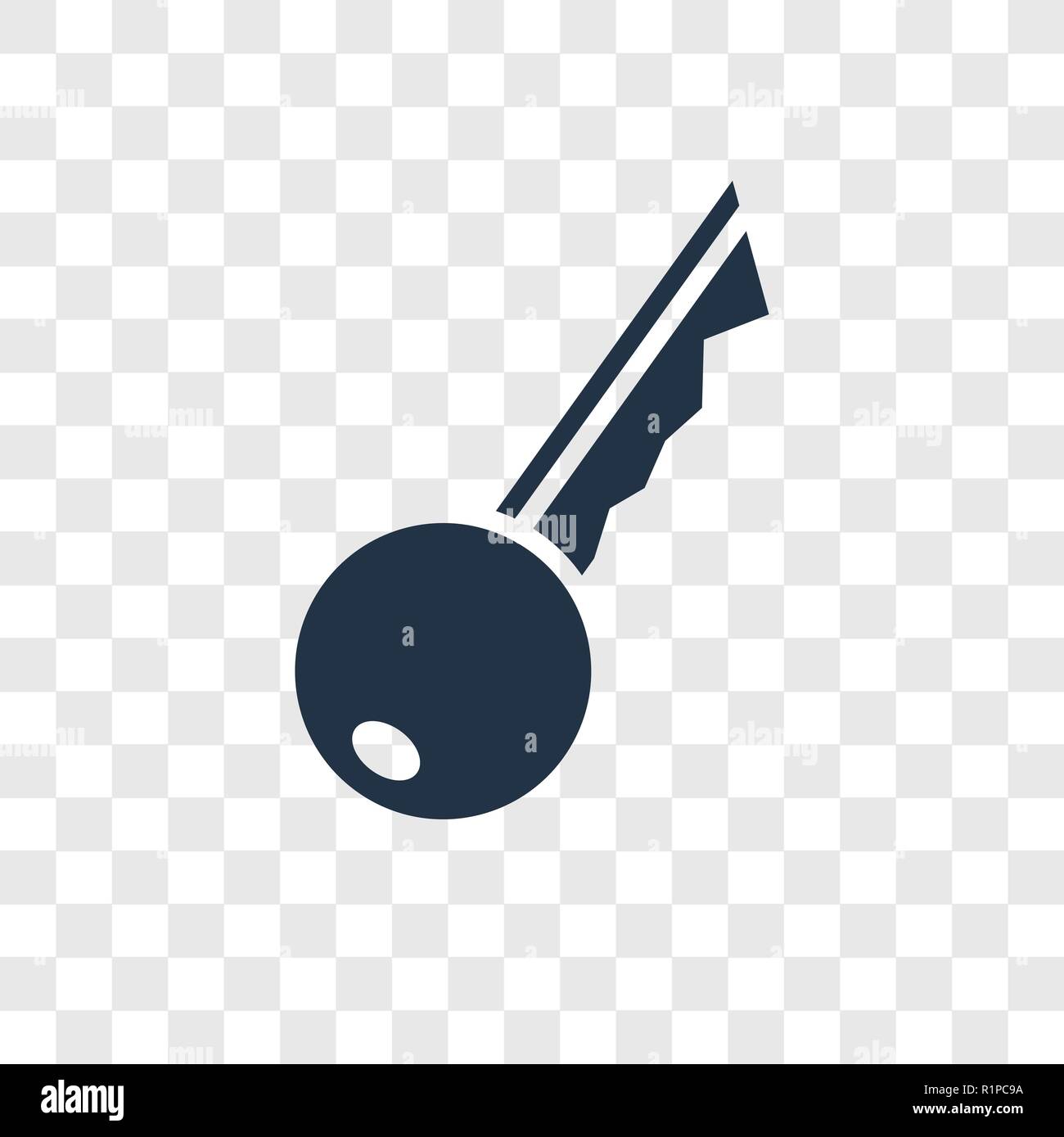 Key vector icon isolated on transparent background, Key transparency ...
