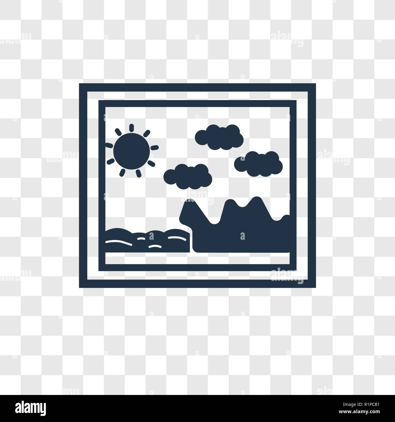 Picture vector icon isolated on transparent background, Picture ...