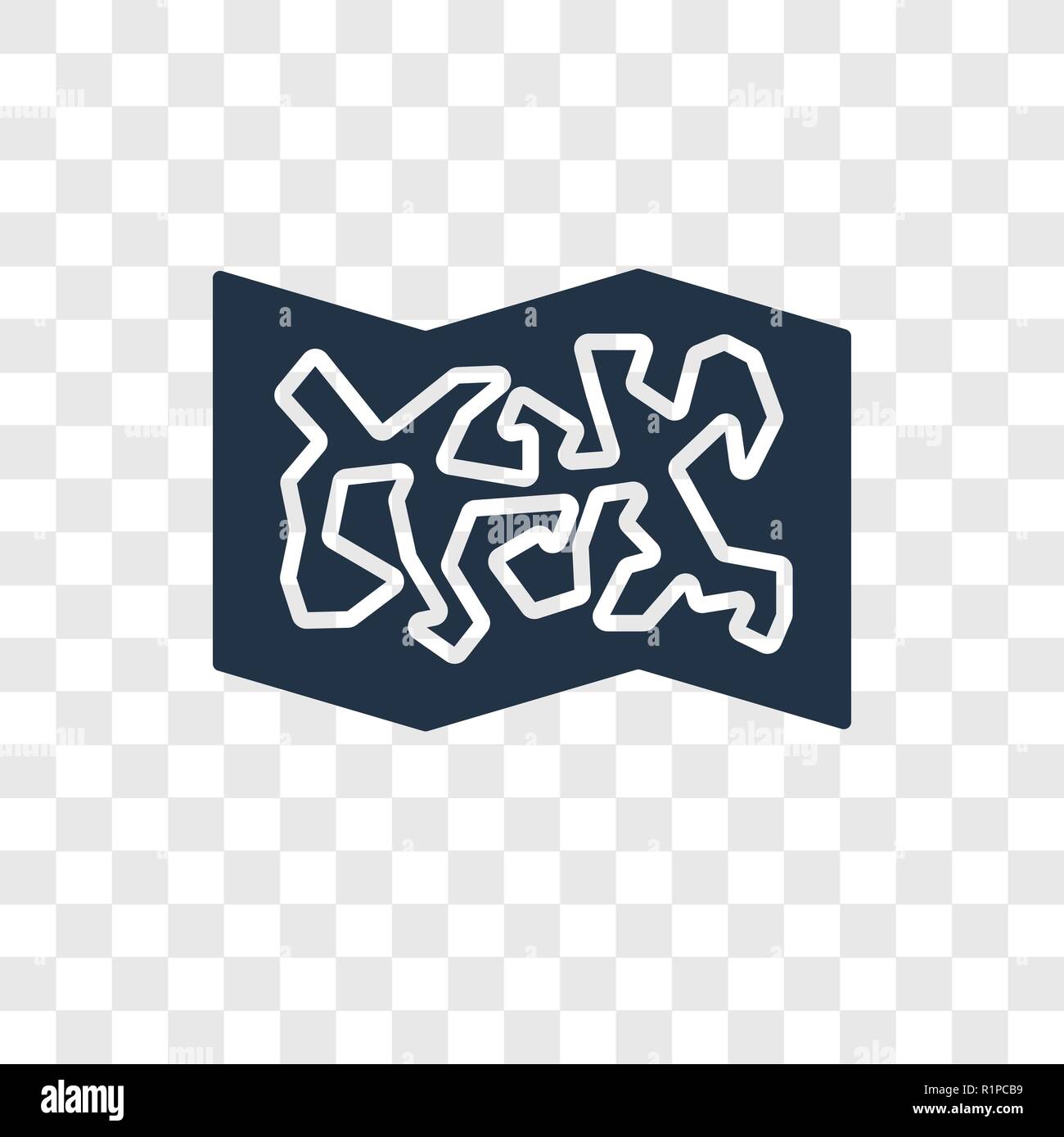 Map vector icon isolated on transparent background, Map transparency ...