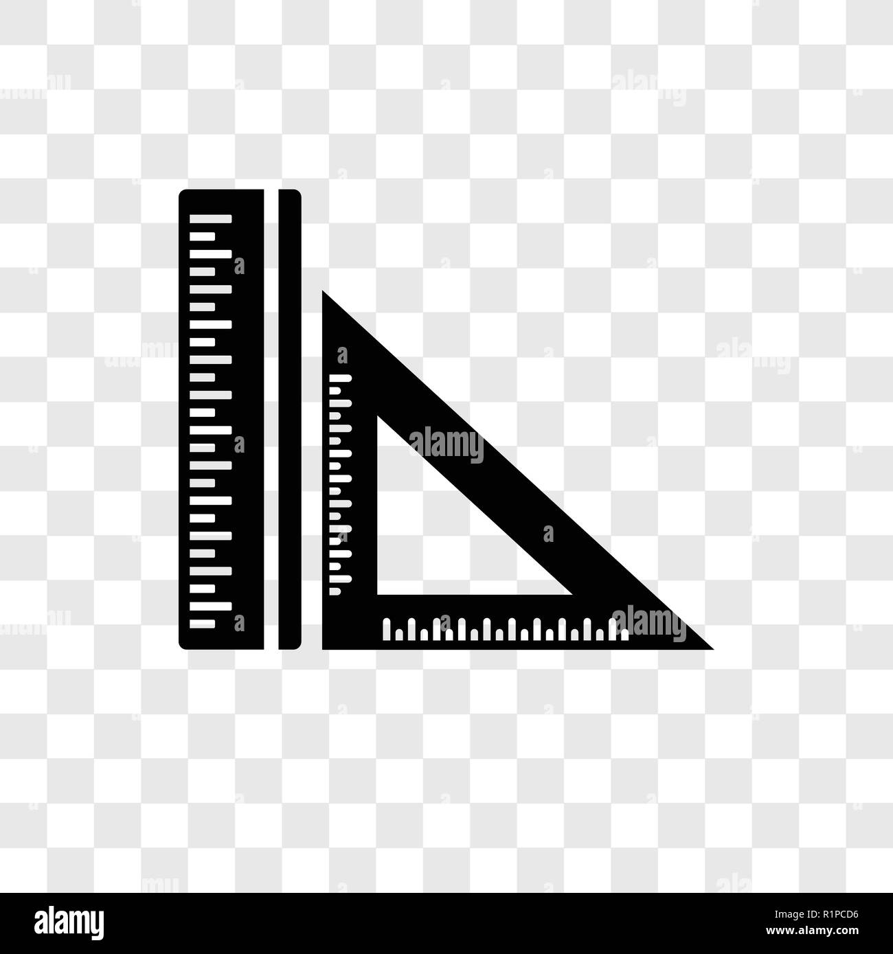 Ruler vector icon isolated on transparent background, Ruler ...