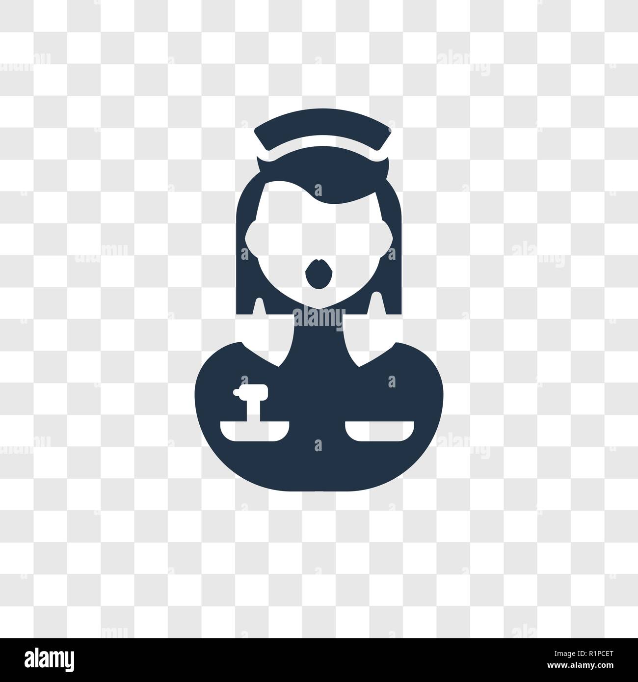 Nurse vector icon isolated on transparent background, Nurse ...